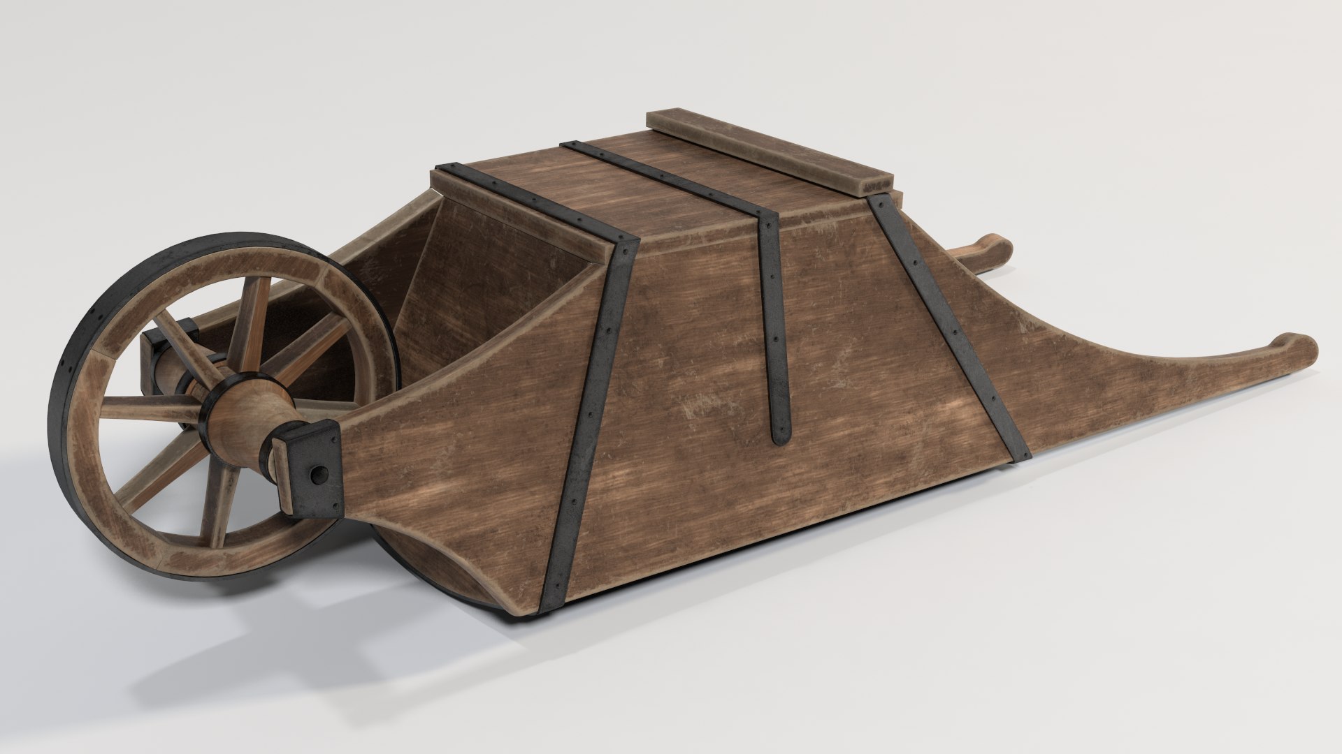 3D Old Wooden Wheelbarrow Model - TurboSquid 1978676