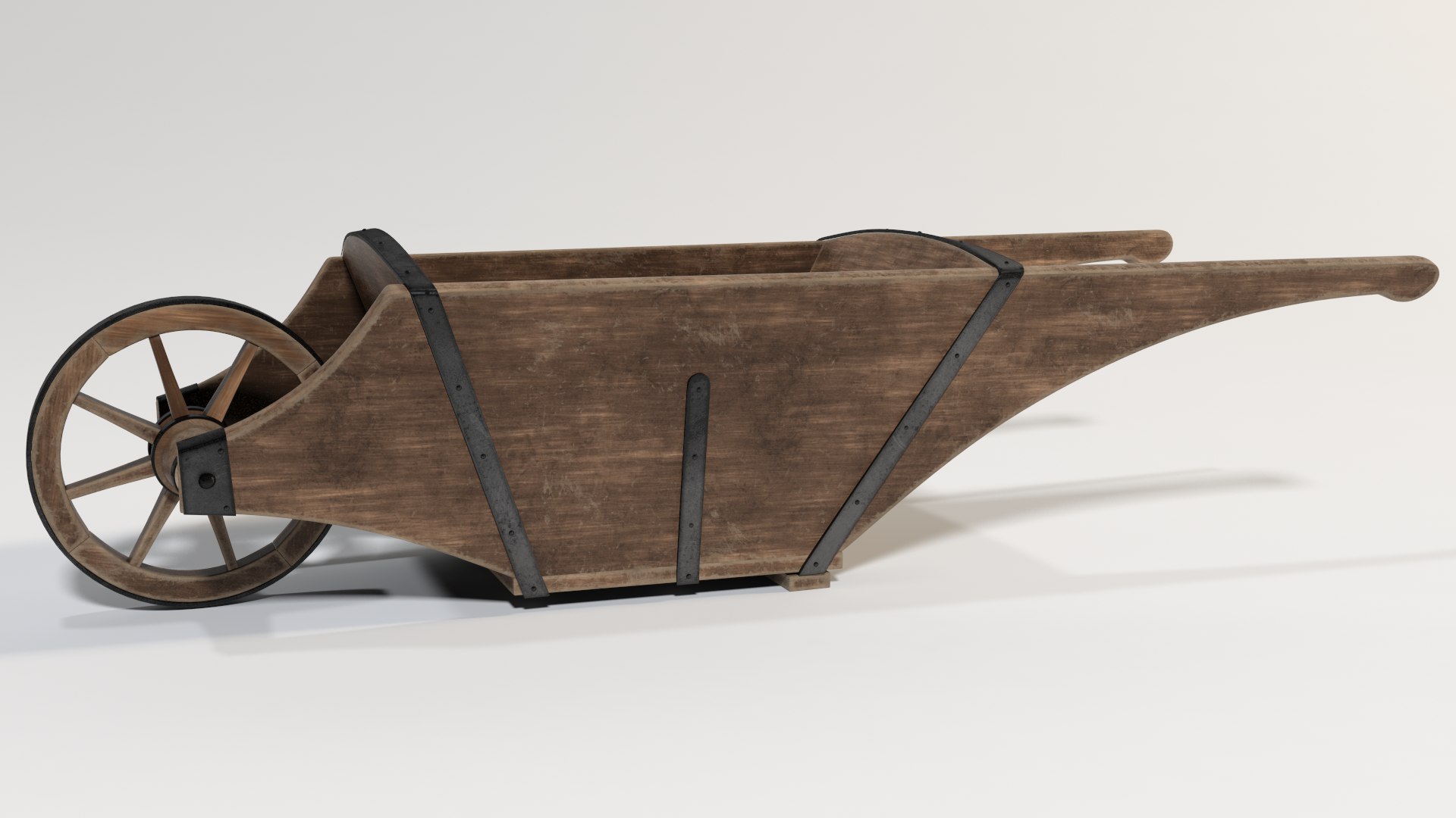 3D Old Wooden Wheelbarrow Model - TurboSquid 1978676