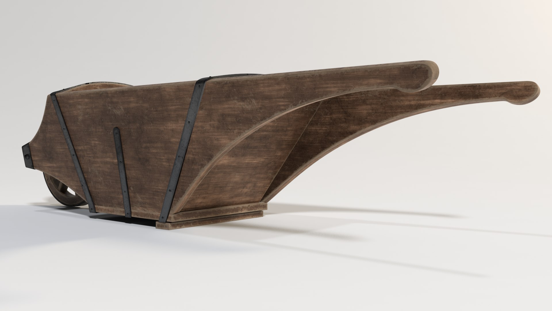 3D Old Wooden Wheelbarrow Model - TurboSquid 1978676
