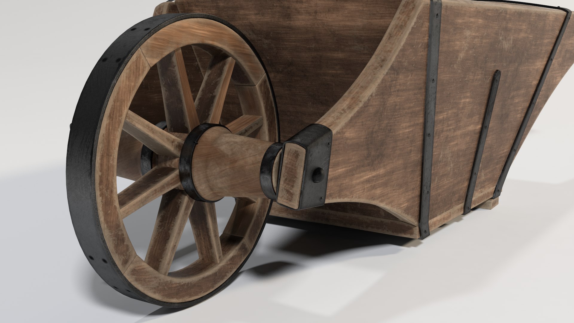 3D Old Wooden Wheelbarrow Model - TurboSquid 1978676