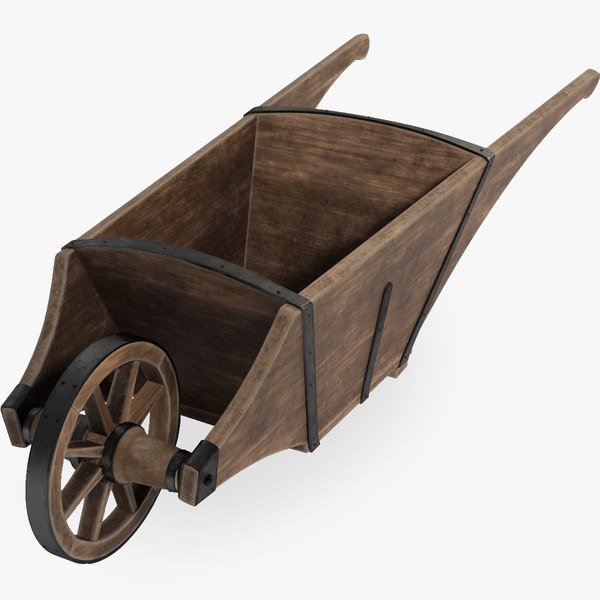 modelo 3d Old Wooden Wheelbarrow - TurboSquid 1978676