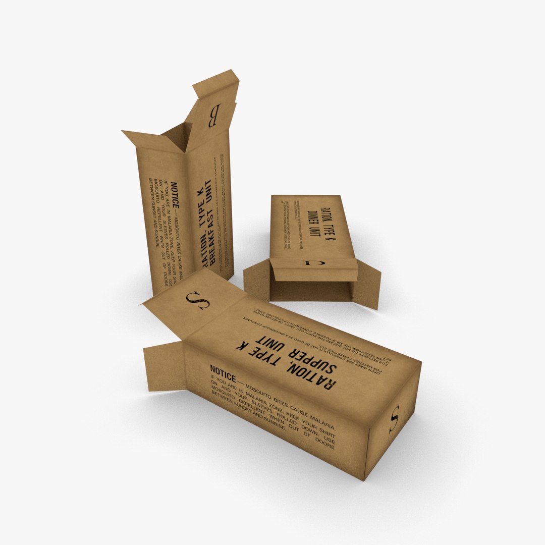 3D Army K-rations Boxes Model - TurboSquid 1188570