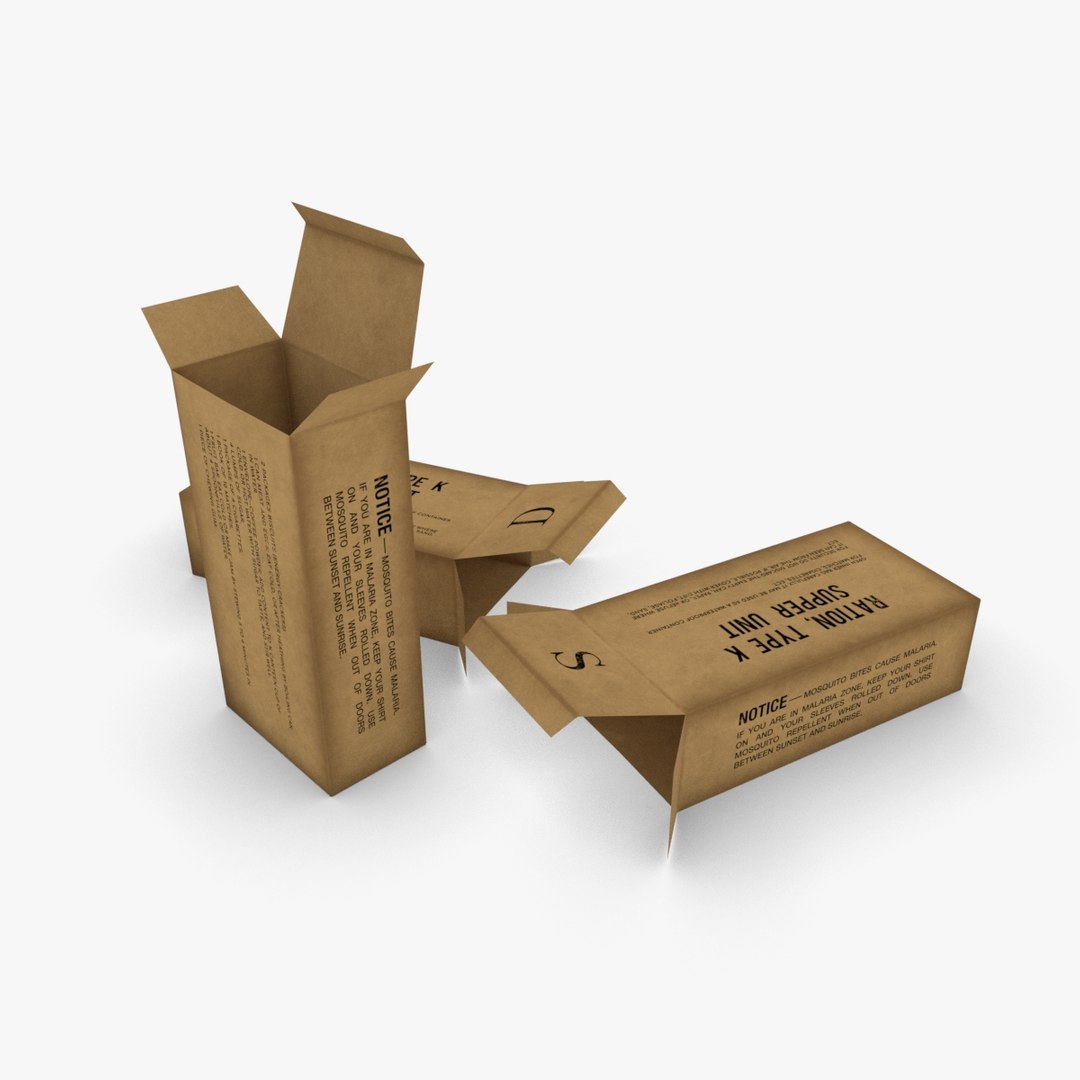 3D Army K-rations Boxes Model - TurboSquid 1188570