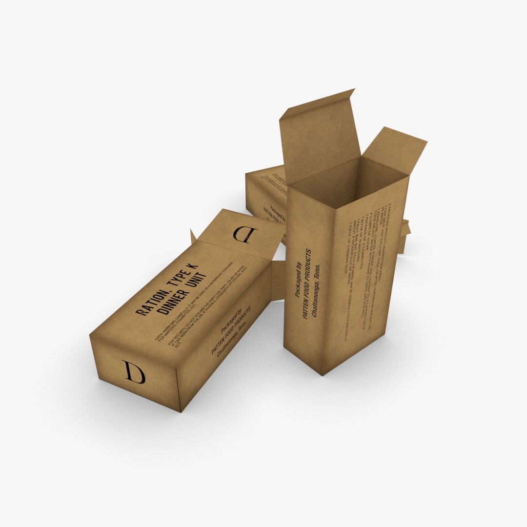 3D Army K-rations Boxes Model - TurboSquid 1188570