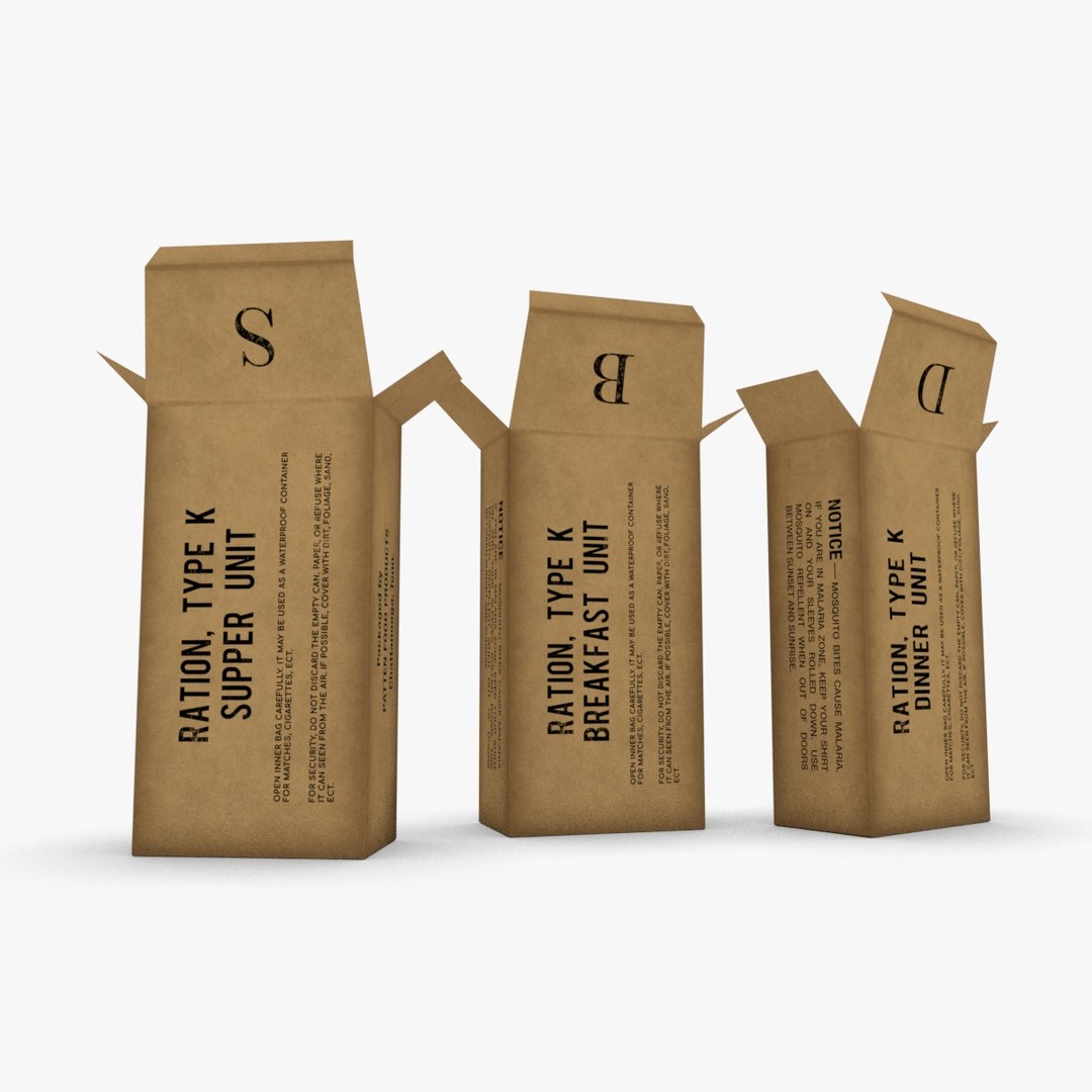 3D Army K-rations Boxes Model - TurboSquid 1188570