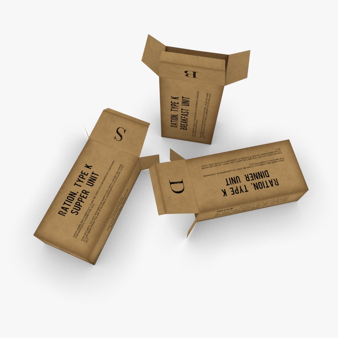 3D Army K-rations Boxes Model - TurboSquid 1188570