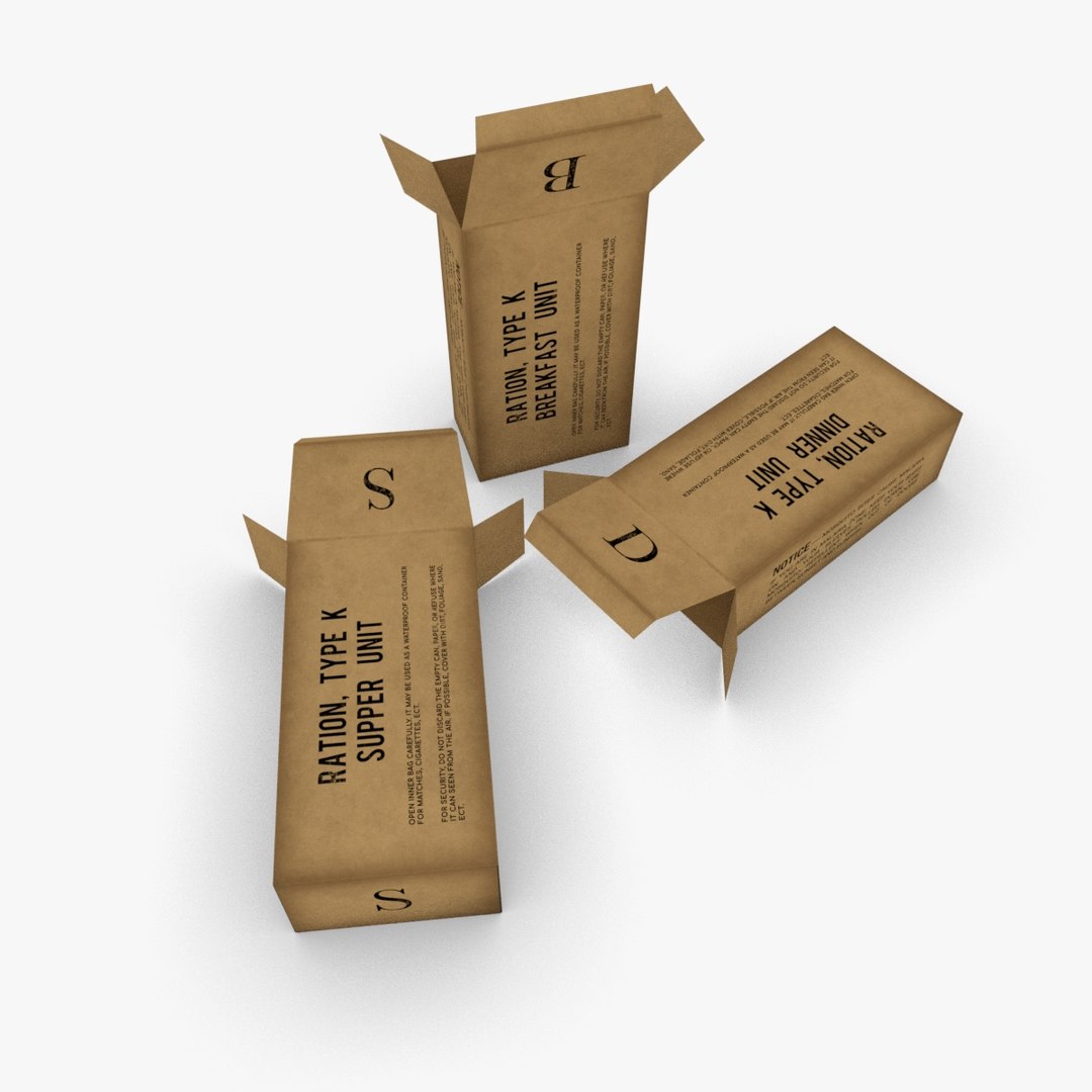 3D Army K-rations Boxes Model - TurboSquid 1188570