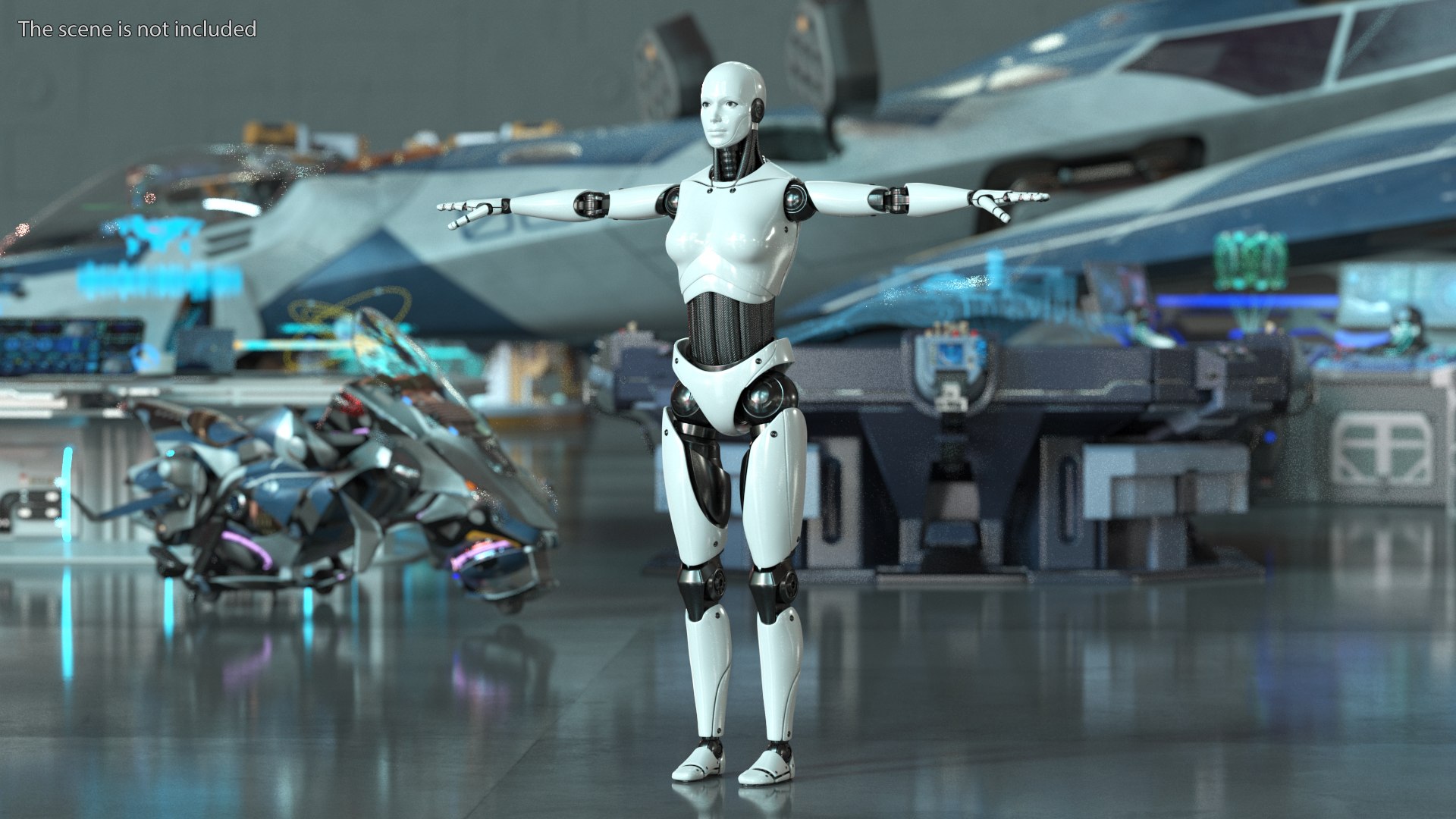 Cyborg Female T-Pose 3D Model - TurboSquid 2096371