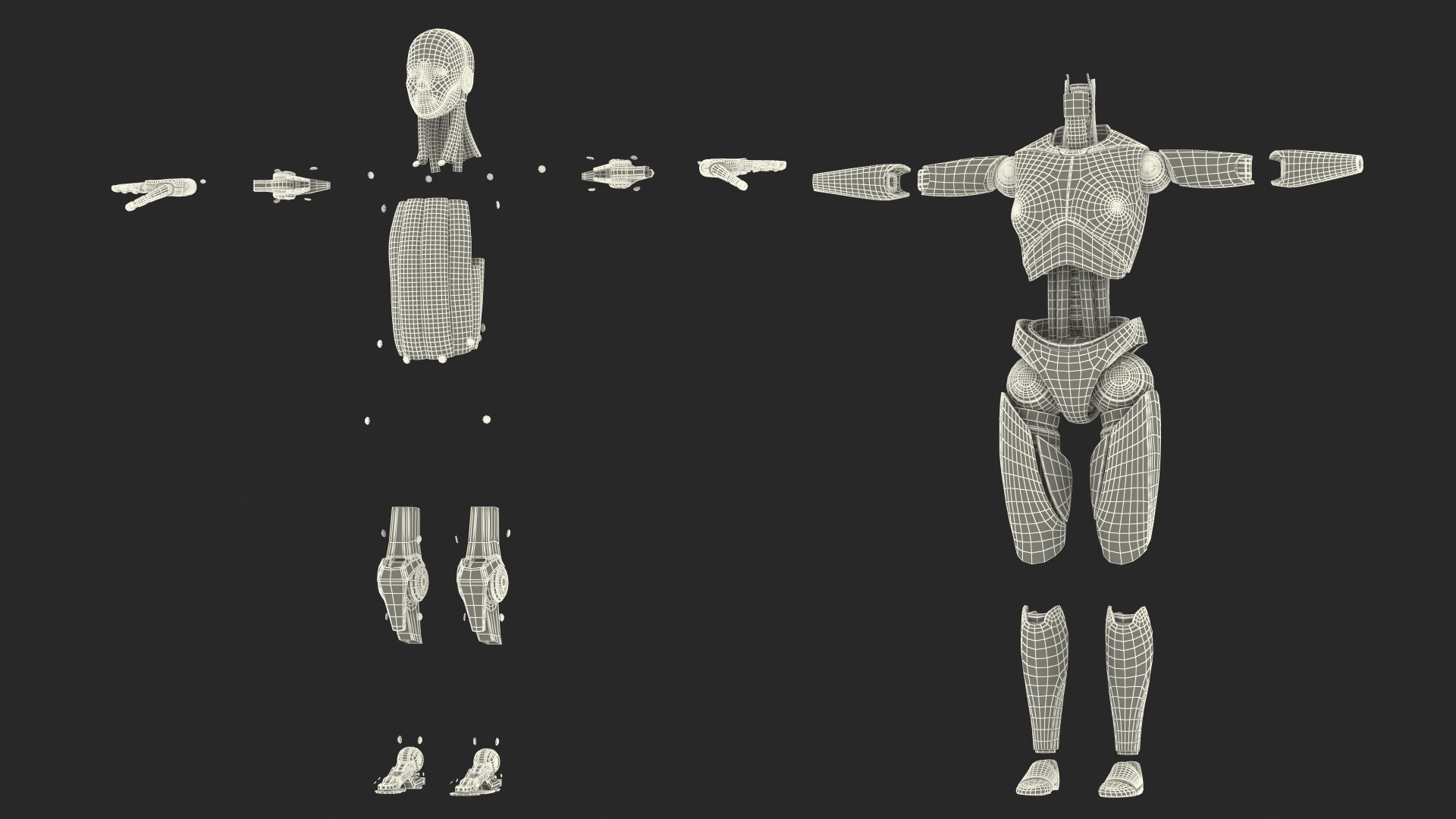 Cyborg Female T-Pose 3D model - TurboSquid 2096371
