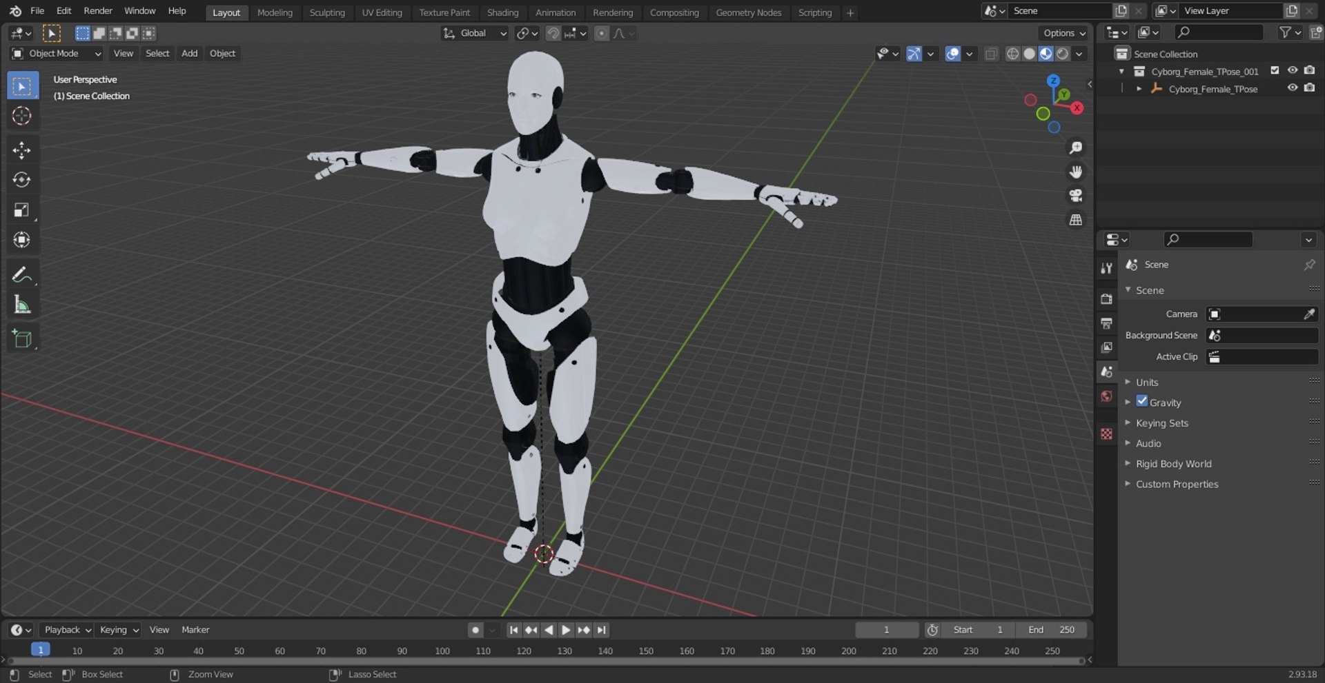 Cyborg Female T-Pose 3D model - TurboSquid 2096371