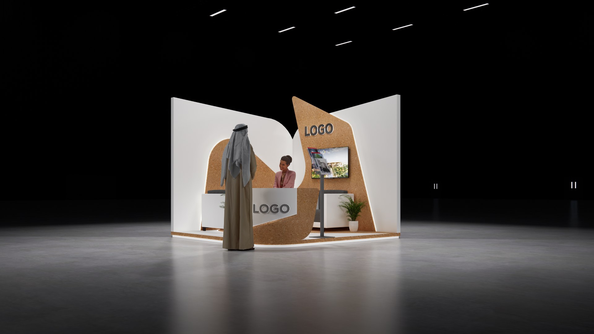 Modern Corner Booth Design 4x4 3D Model - TurboSquid 2539439