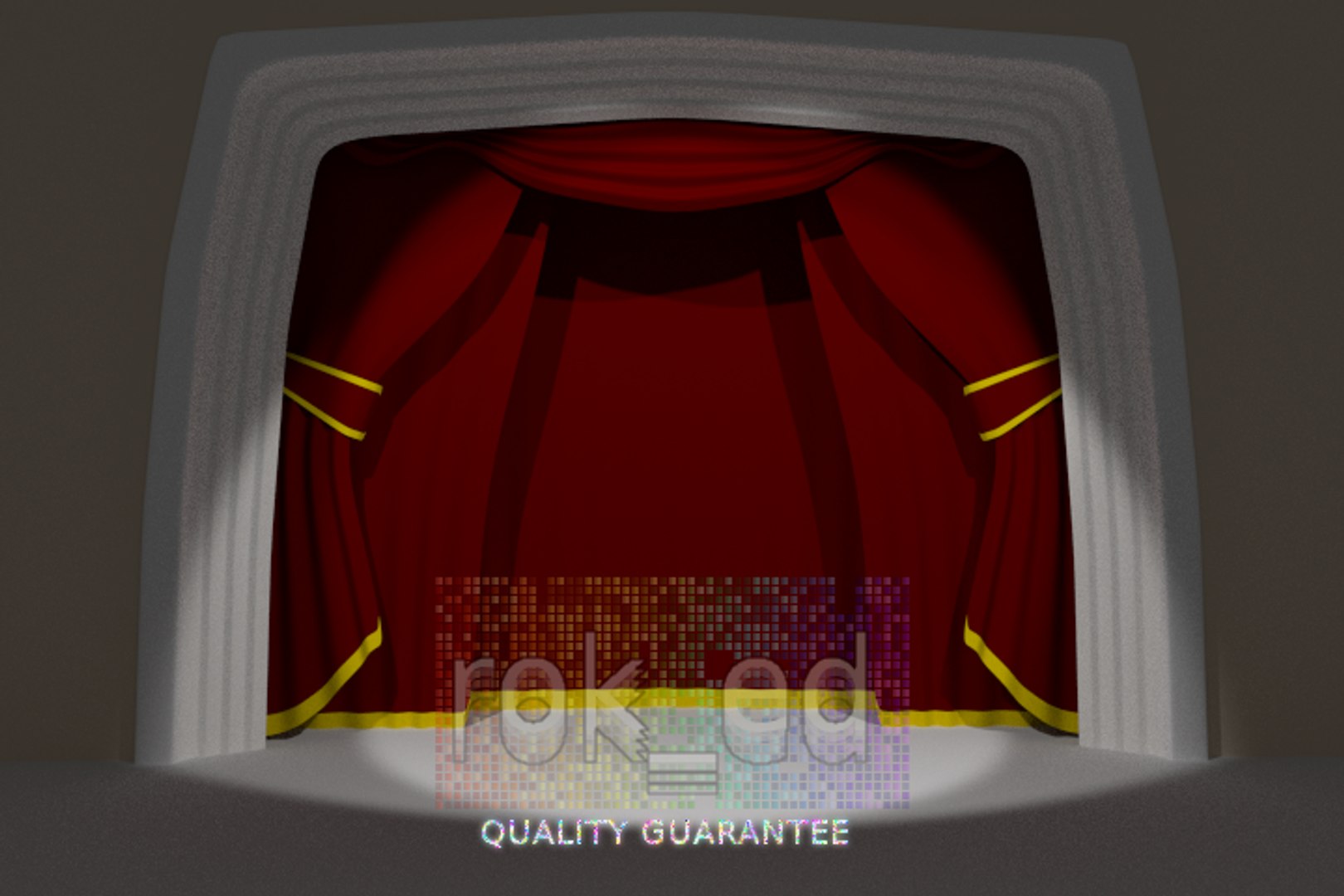 3d stage renders blender model