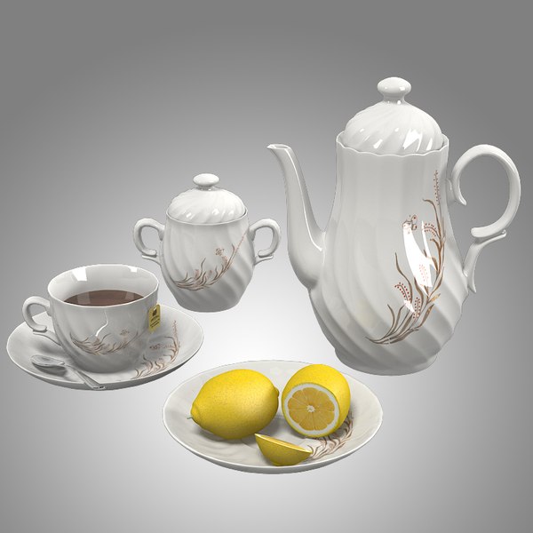 tea set porcelain 3d model