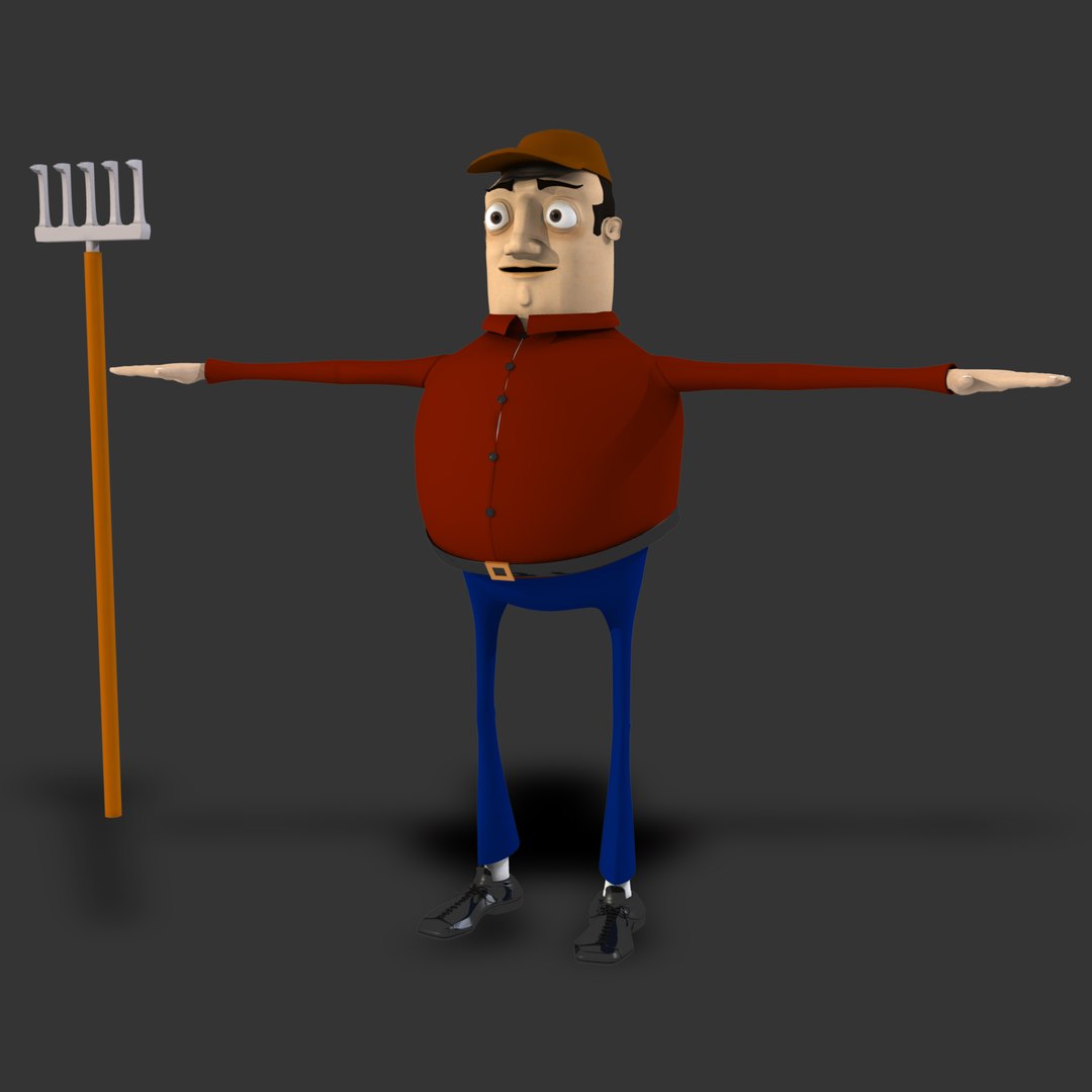 3d Cartoon Farmer Model