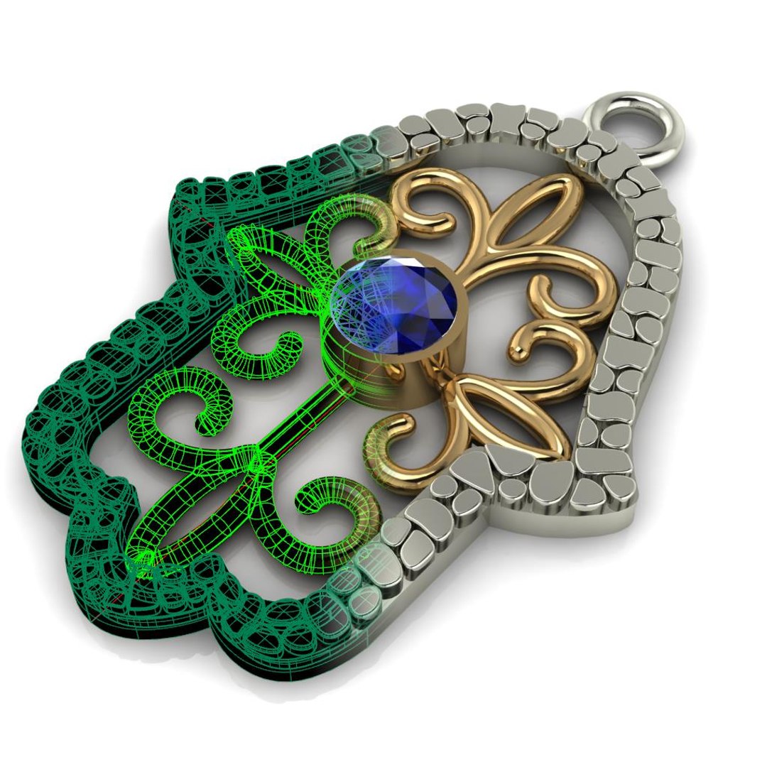 Jewish Pendant Hamsa 3D Model - TurboSquid 1490383