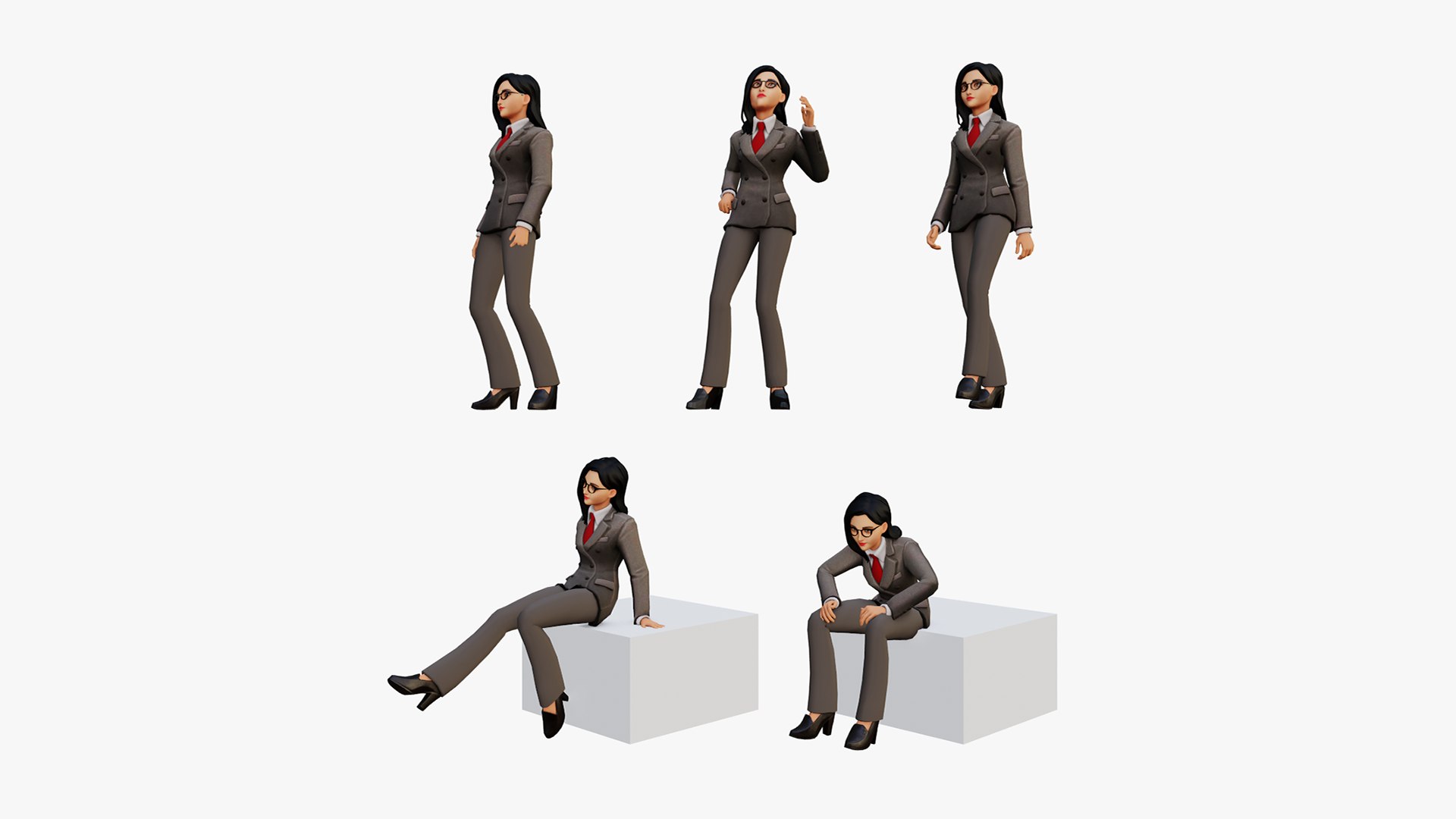 3D 3d Five Character Animation Pack Collection - TurboSquid 2223538