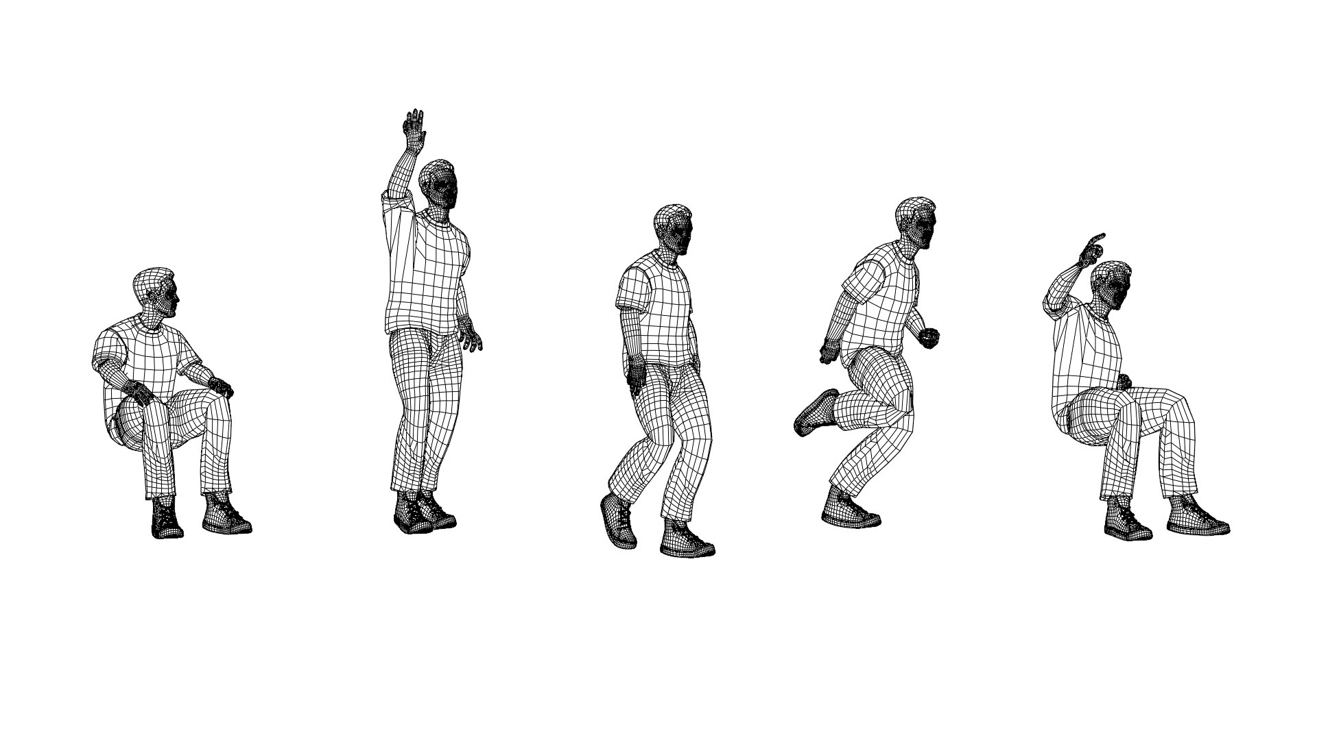 3D 3d Five Character Animation Pack Collection - TurboSquid 2223538