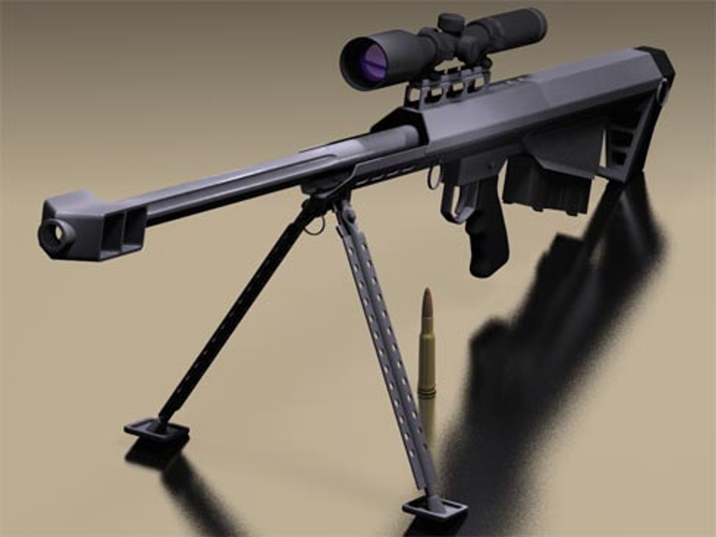 Barrett M90 Sniper Rifle 3d Model