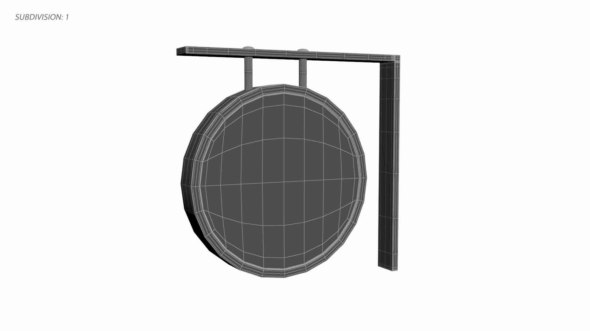 Outdoor Advertising Cercle Signboard 3D Model - TurboSquid 2210732