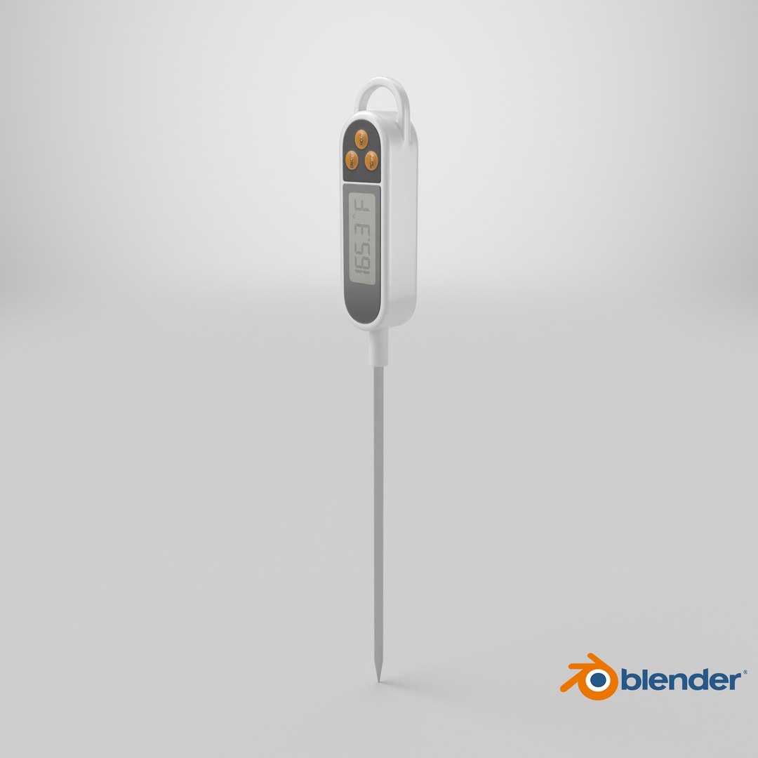 3D White Digital Food Thermometer 3D Model - TurboSquid 2303605