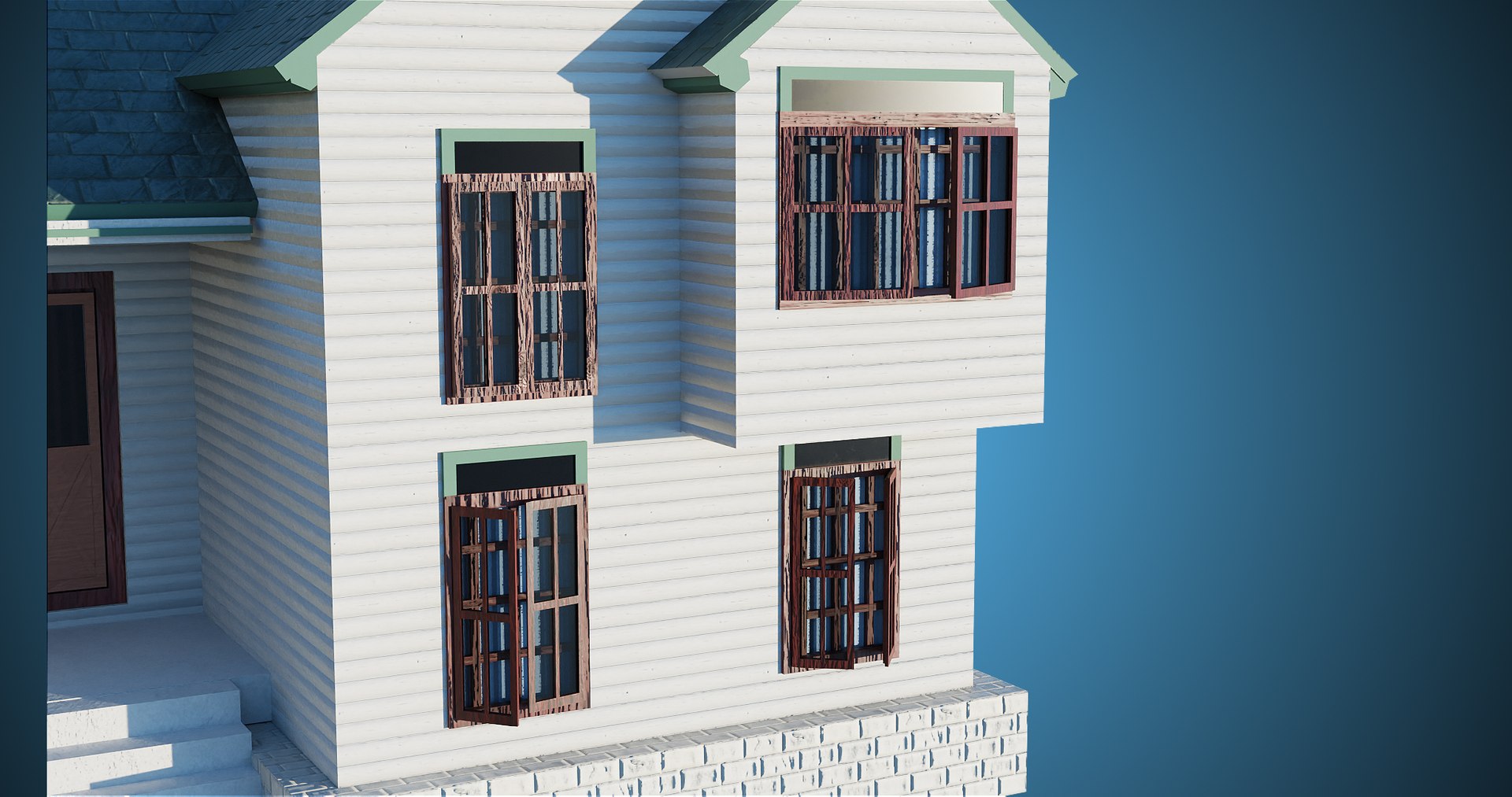 3D model Family House PBR Unity UE Arnold V-Ray Textures Included ...