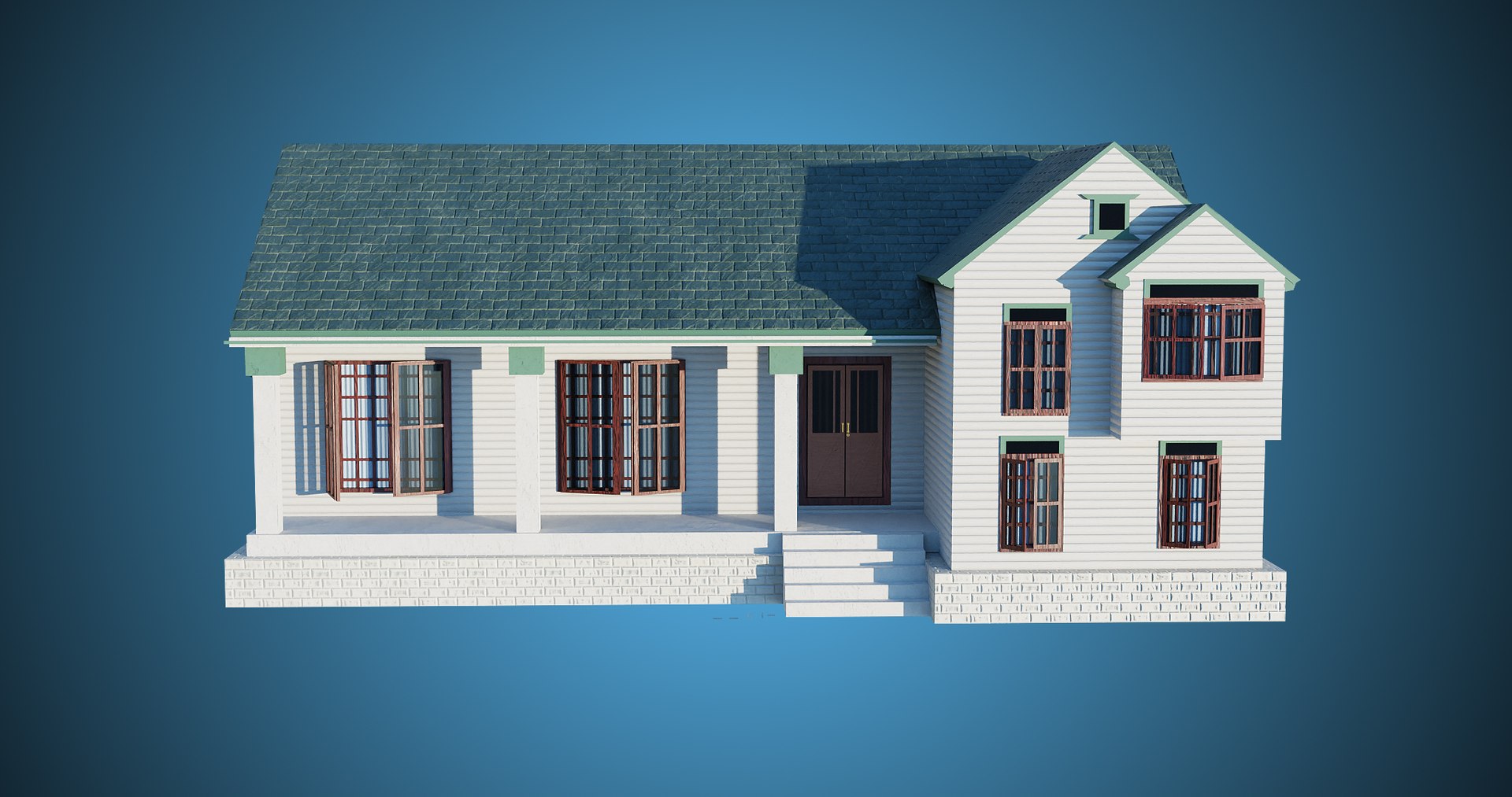 3D model Family House PBR Unity UE Arnold V-Ray Textures Included ...