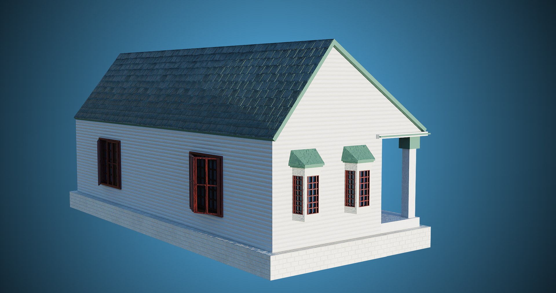 3D Model Family House PBR Unity UE Arnold V-Ray Textures Included ...