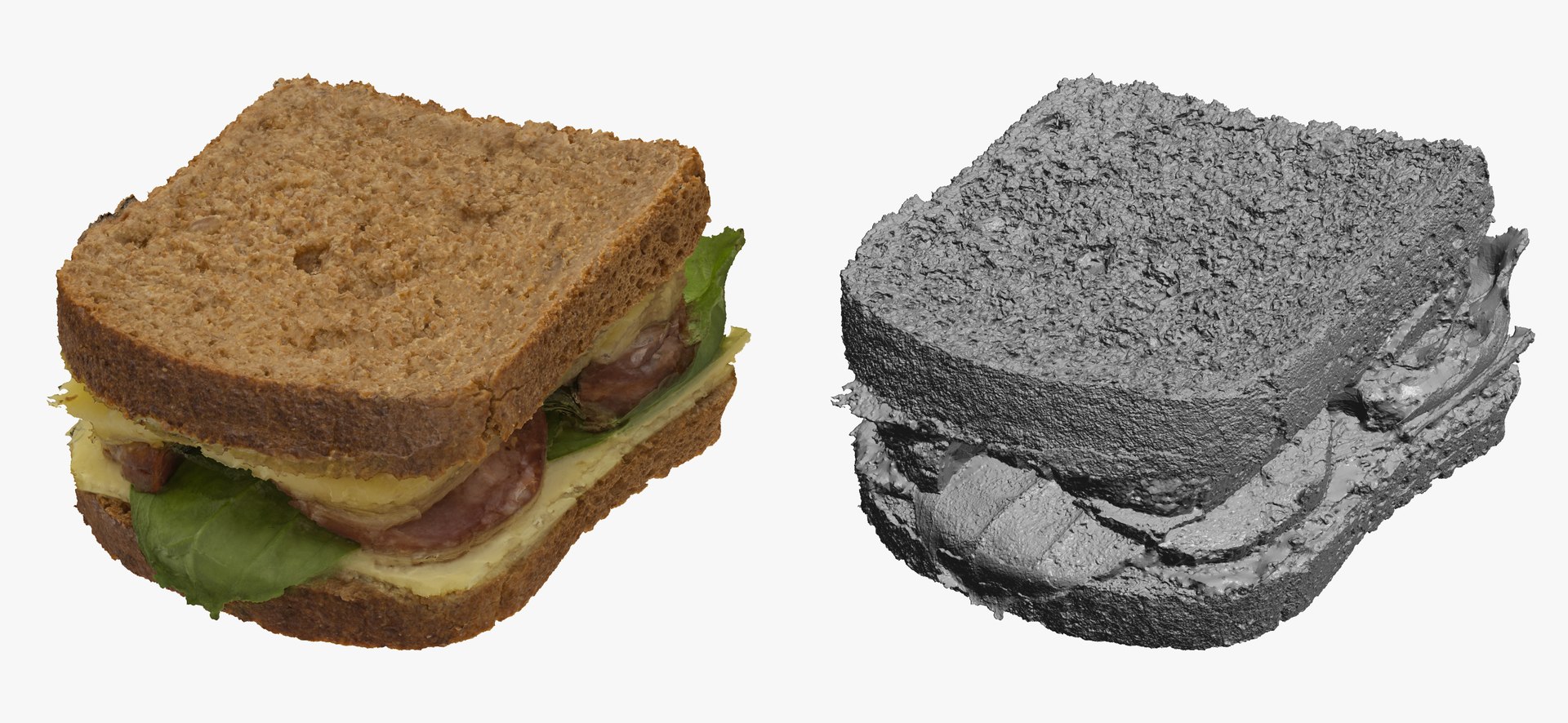 Whole Wheat Salami Sandwich 01 RAW SCan Model - TurboSquid 1957188