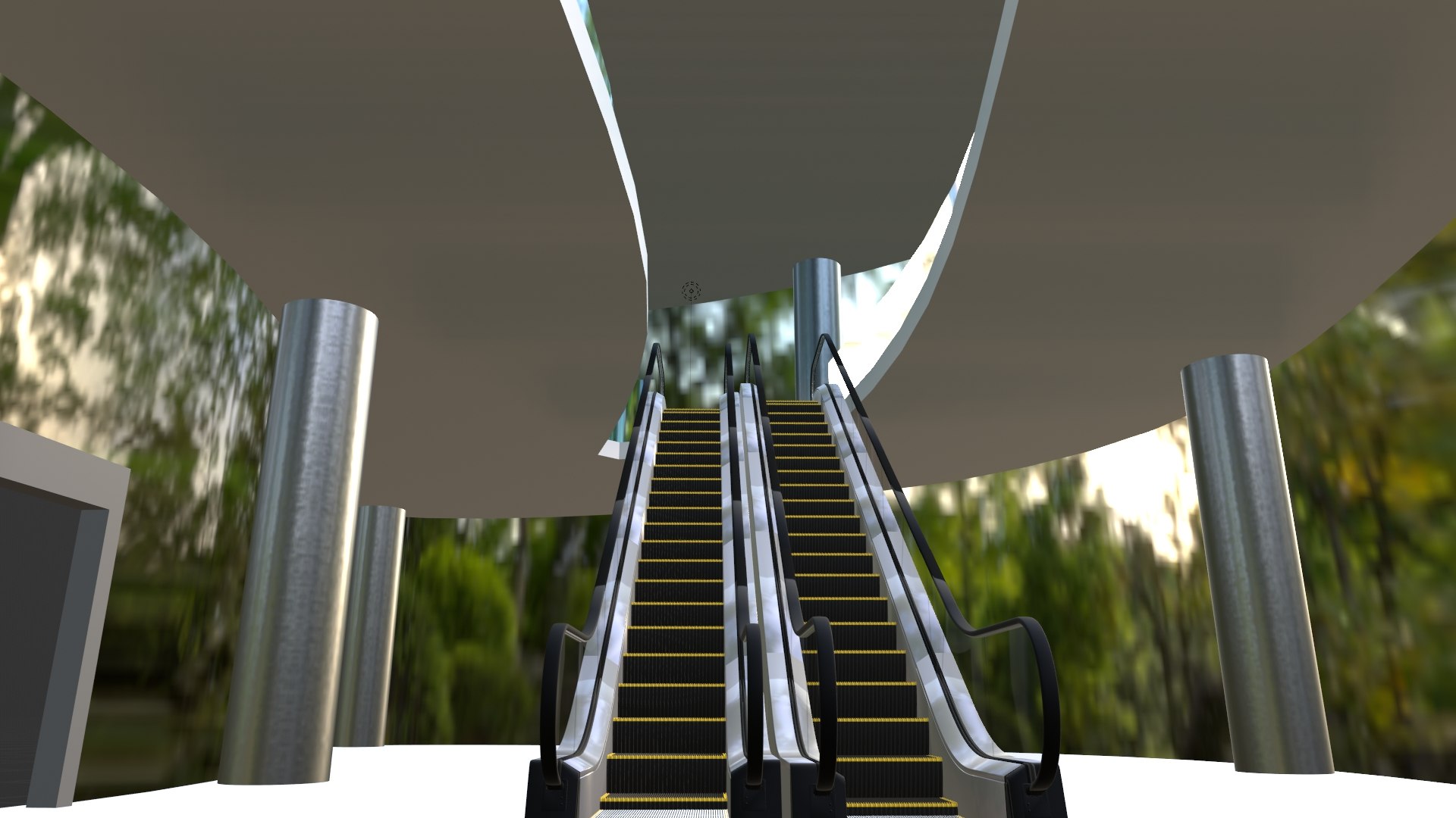 3D Futuristic Shopping Center S Shaped Model - TurboSquid 2141908