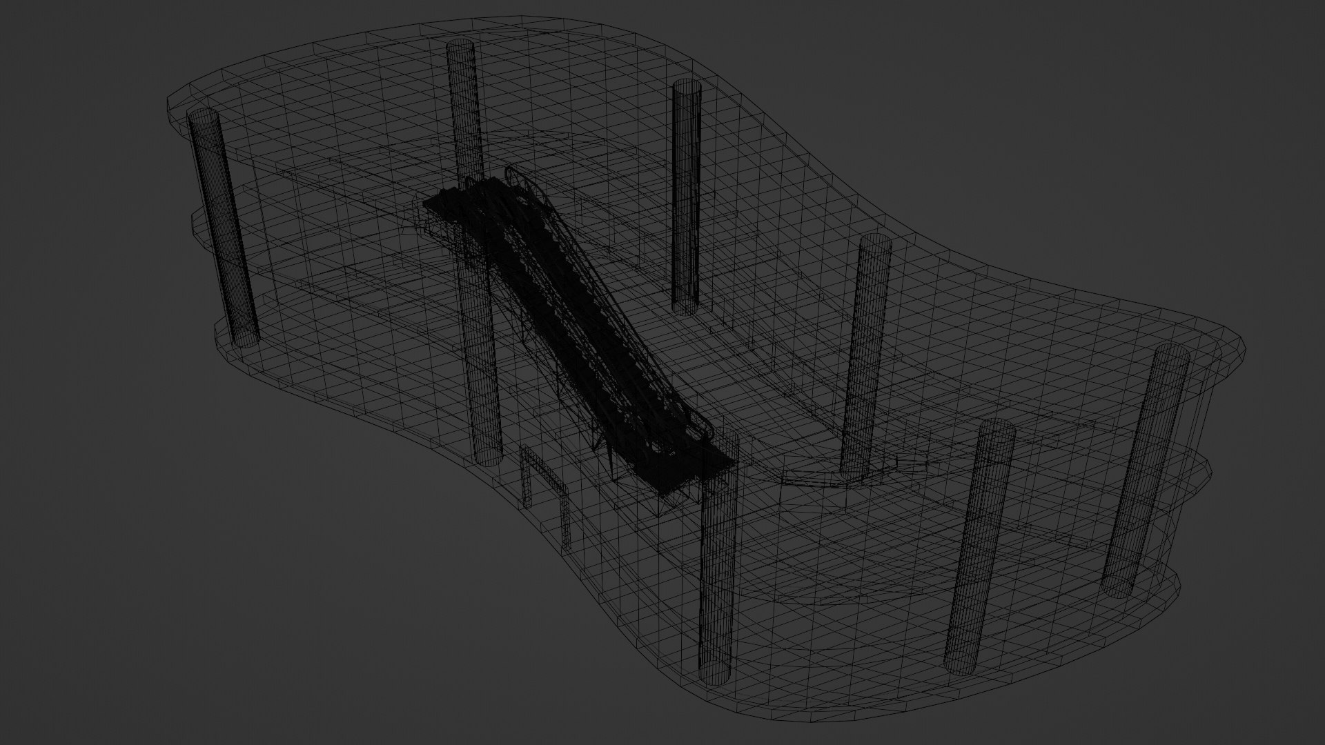 3D Futuristic Shopping Center S Shaped Model - TurboSquid 2141908