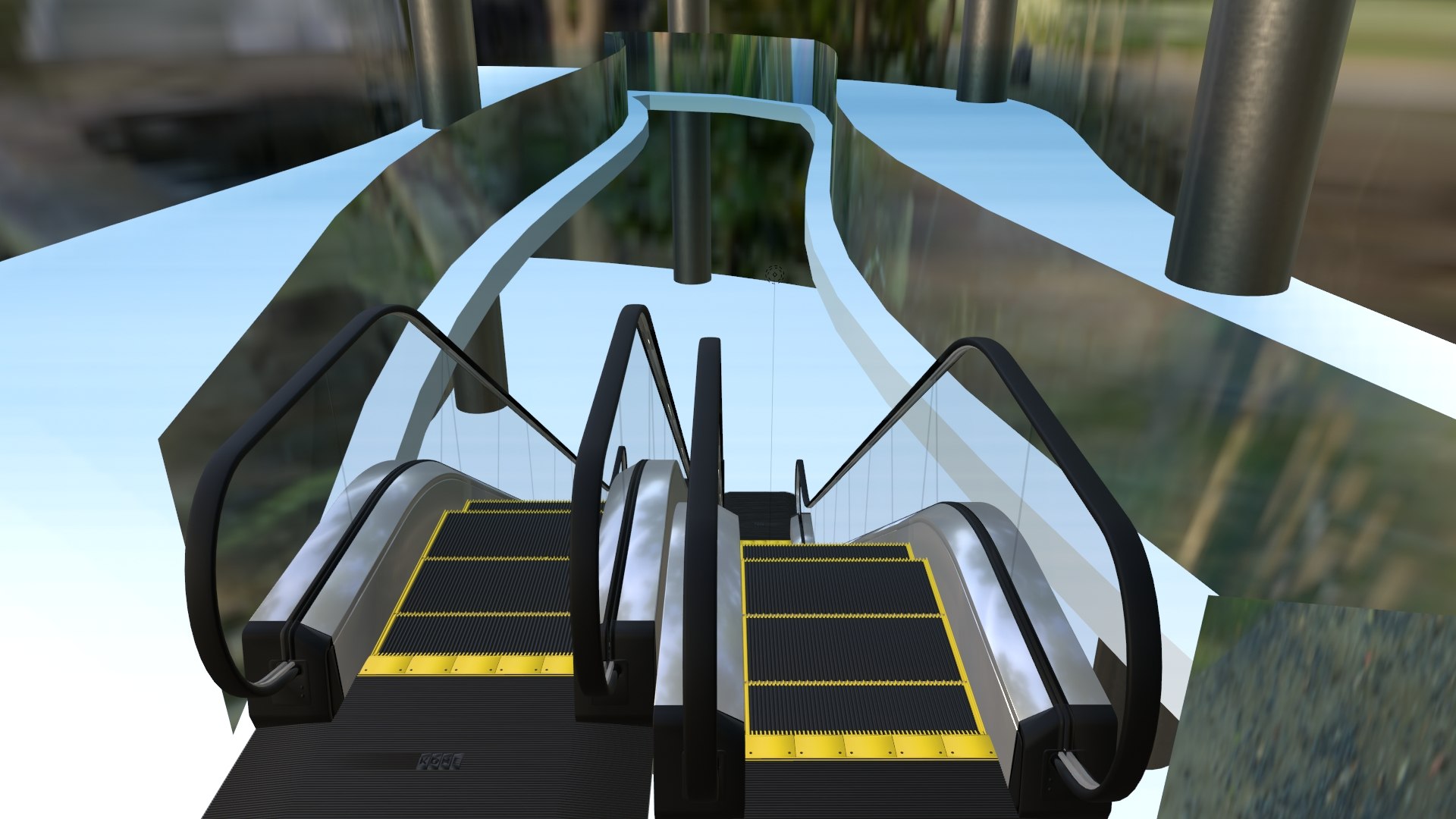 3D Futuristic Shopping Center S Shaped Model - TurboSquid 2141908