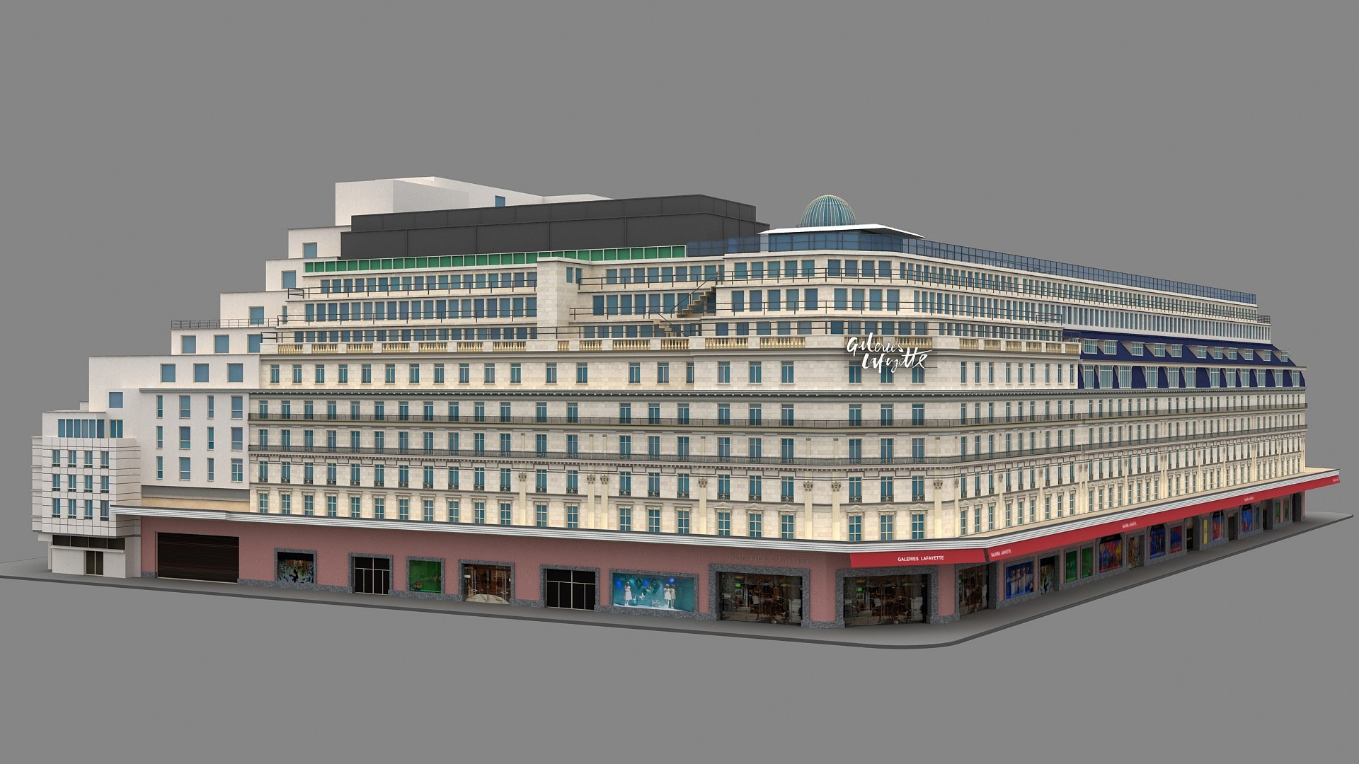 3D Galeries Lafayette Haussmann Paris France - TurboSquid 2170288