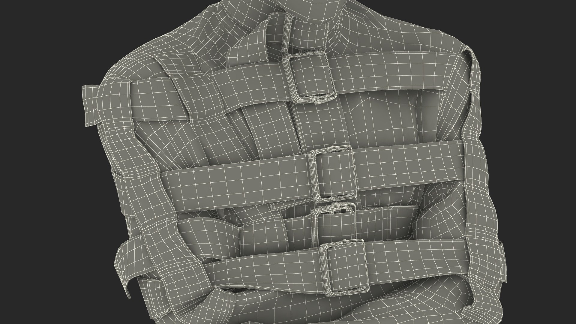 Straitjacket On Mannequin With Leather Belts 3D Model - TurboSquid 2291264