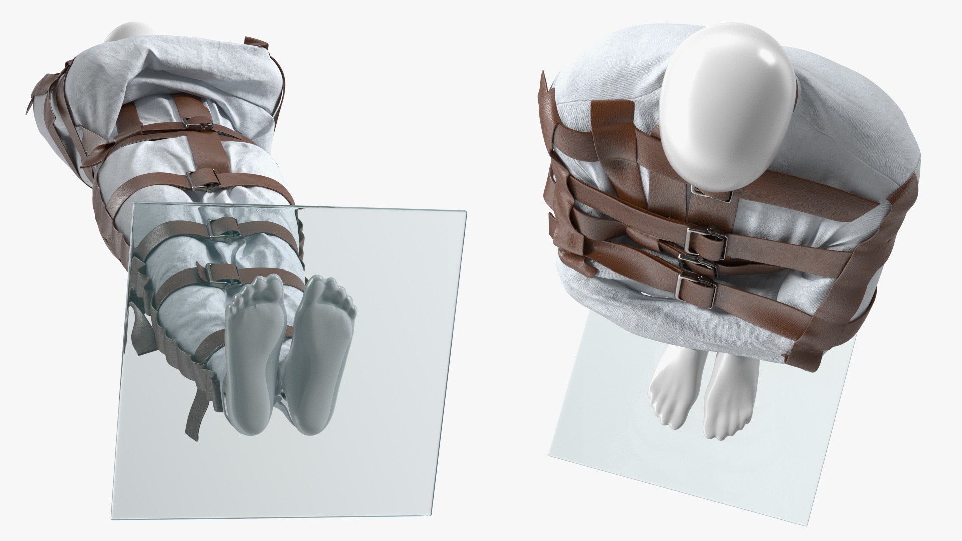 Straitjacket On Mannequin With Leather Belts 3D Model - TurboSquid 2291264