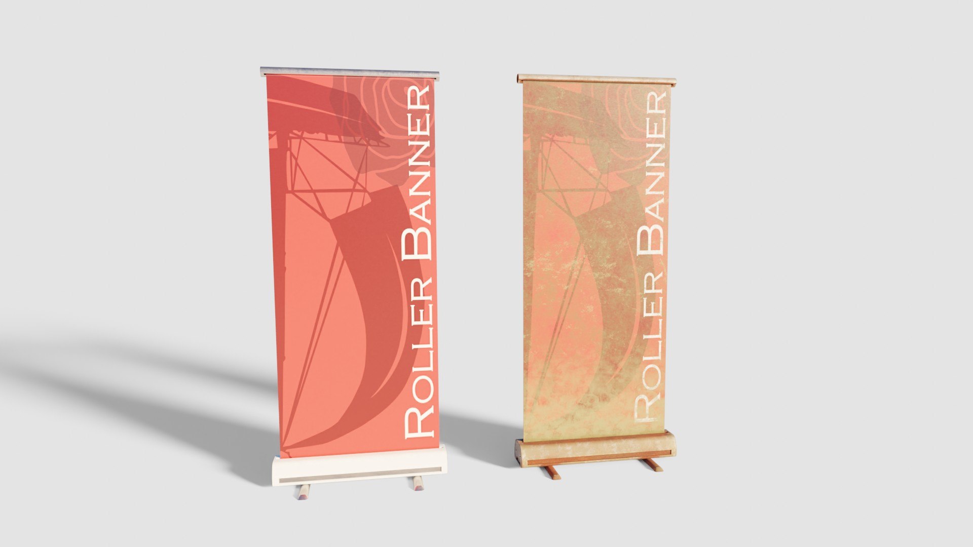 3D Rollup Banner With Clean And Dirty Pbr Textures Model - TurboSquid ...