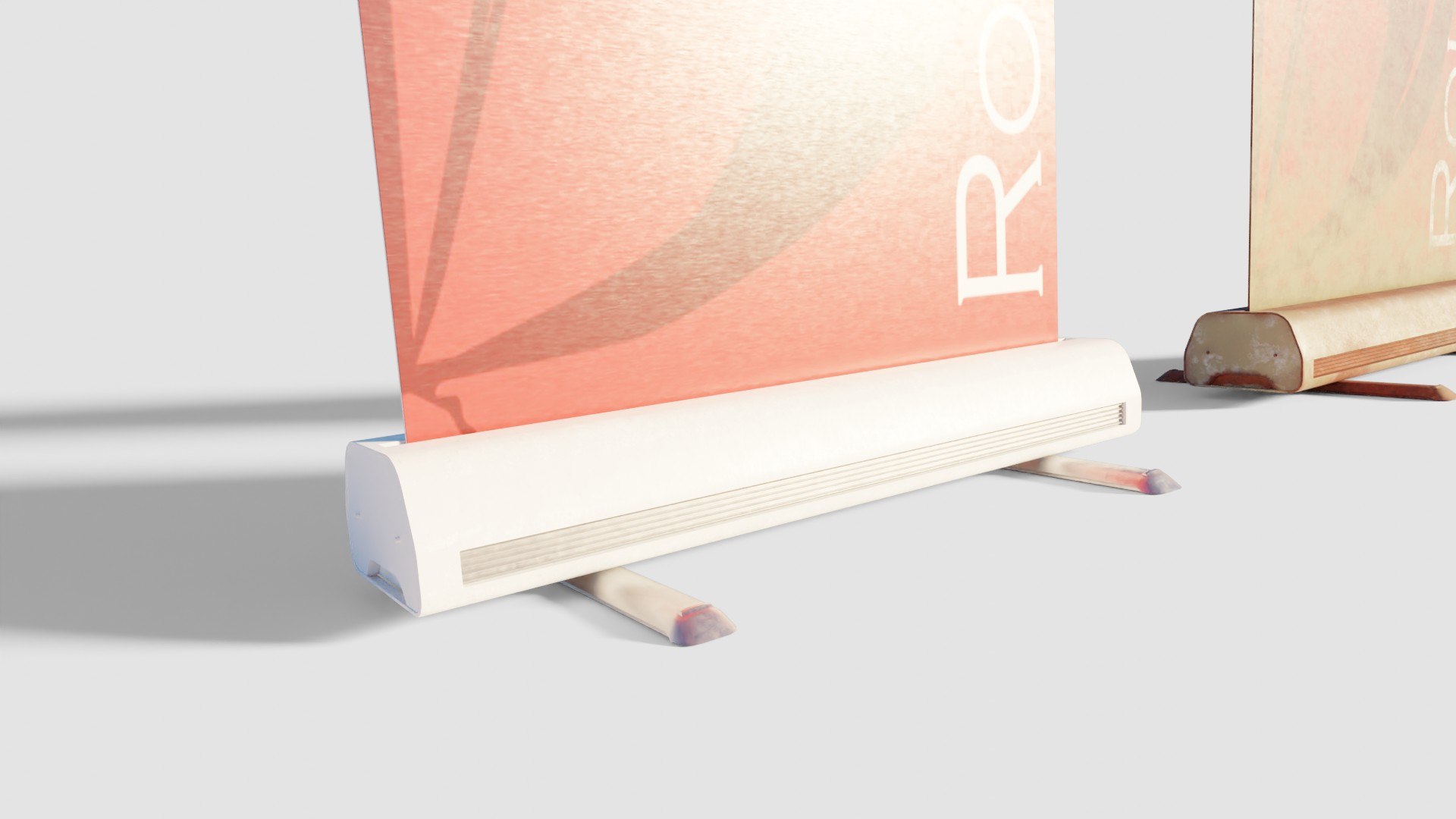 3D Rollup Banner With Clean And Dirty Pbr Textures Model - TurboSquid ...