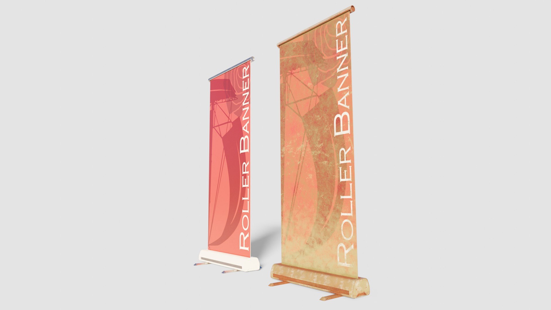3D Rollup Banner With Clean And Dirty Pbr Textures Model - TurboSquid ...