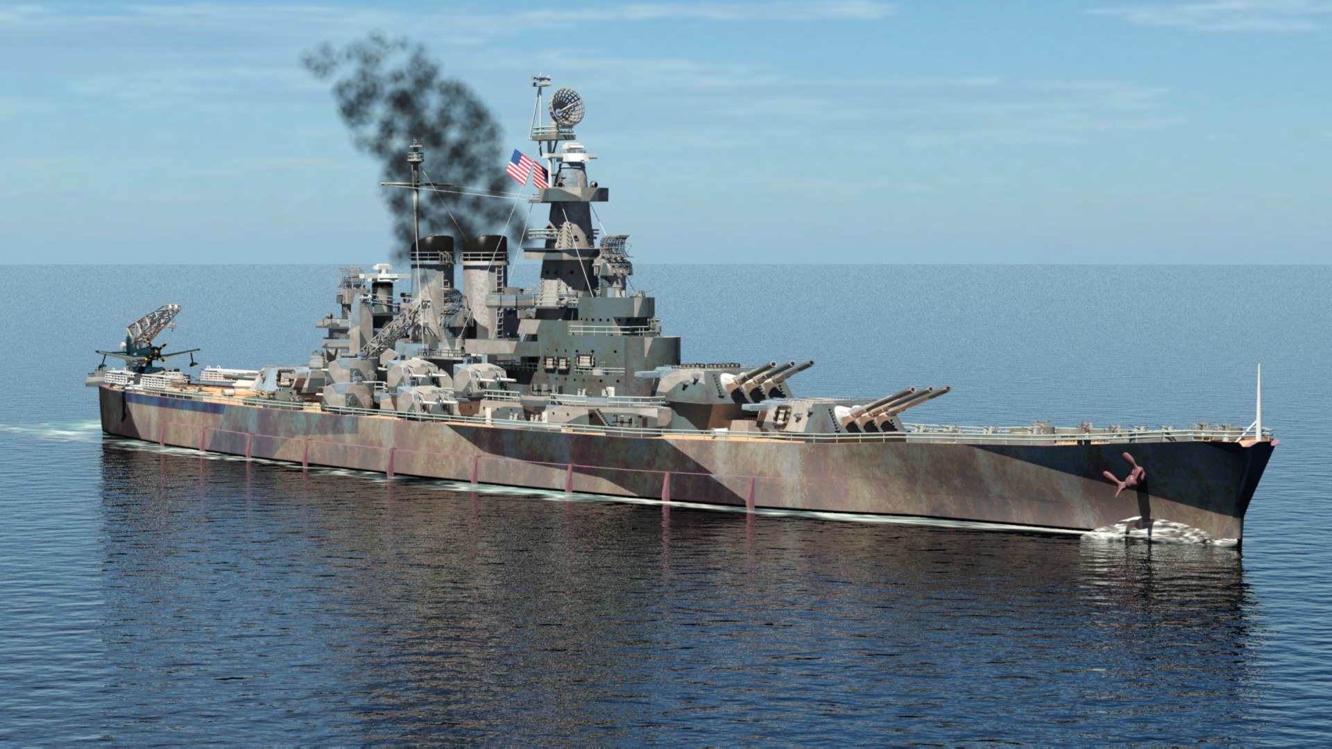 3D US Navy North Carolina Battleship Camo - TurboSquid 2101035
