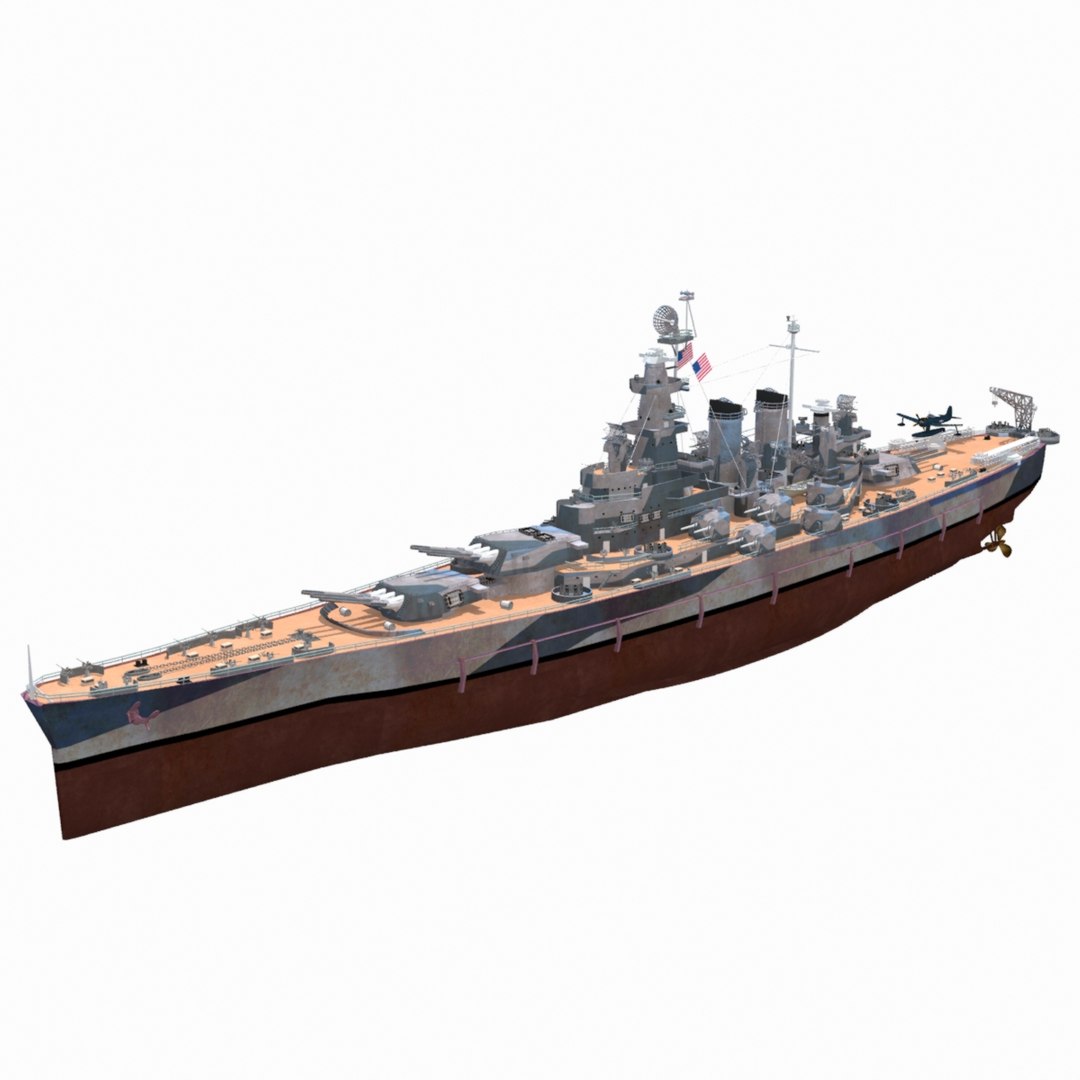 3D US navy north carolina battleship camo - TurboSquid 2101035