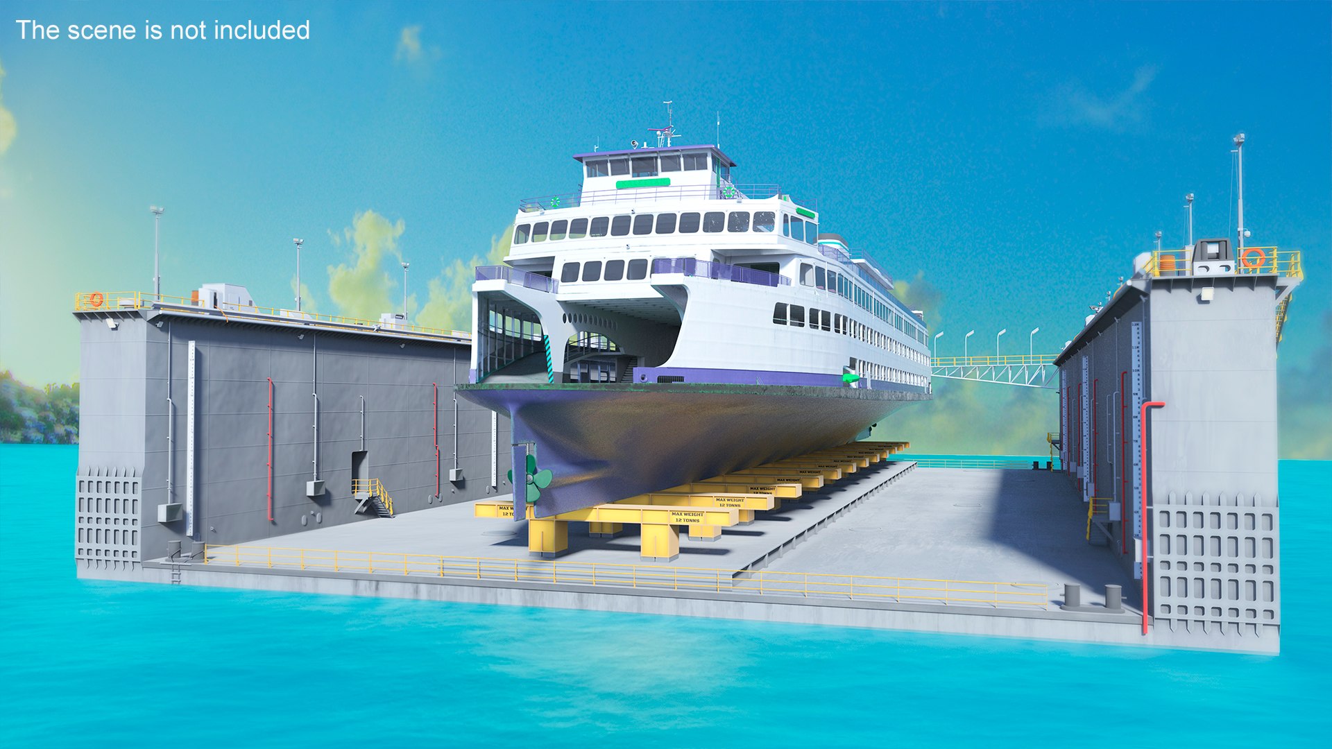 Large Ship in Floating Drydock 3D model - TurboSquid 2130186