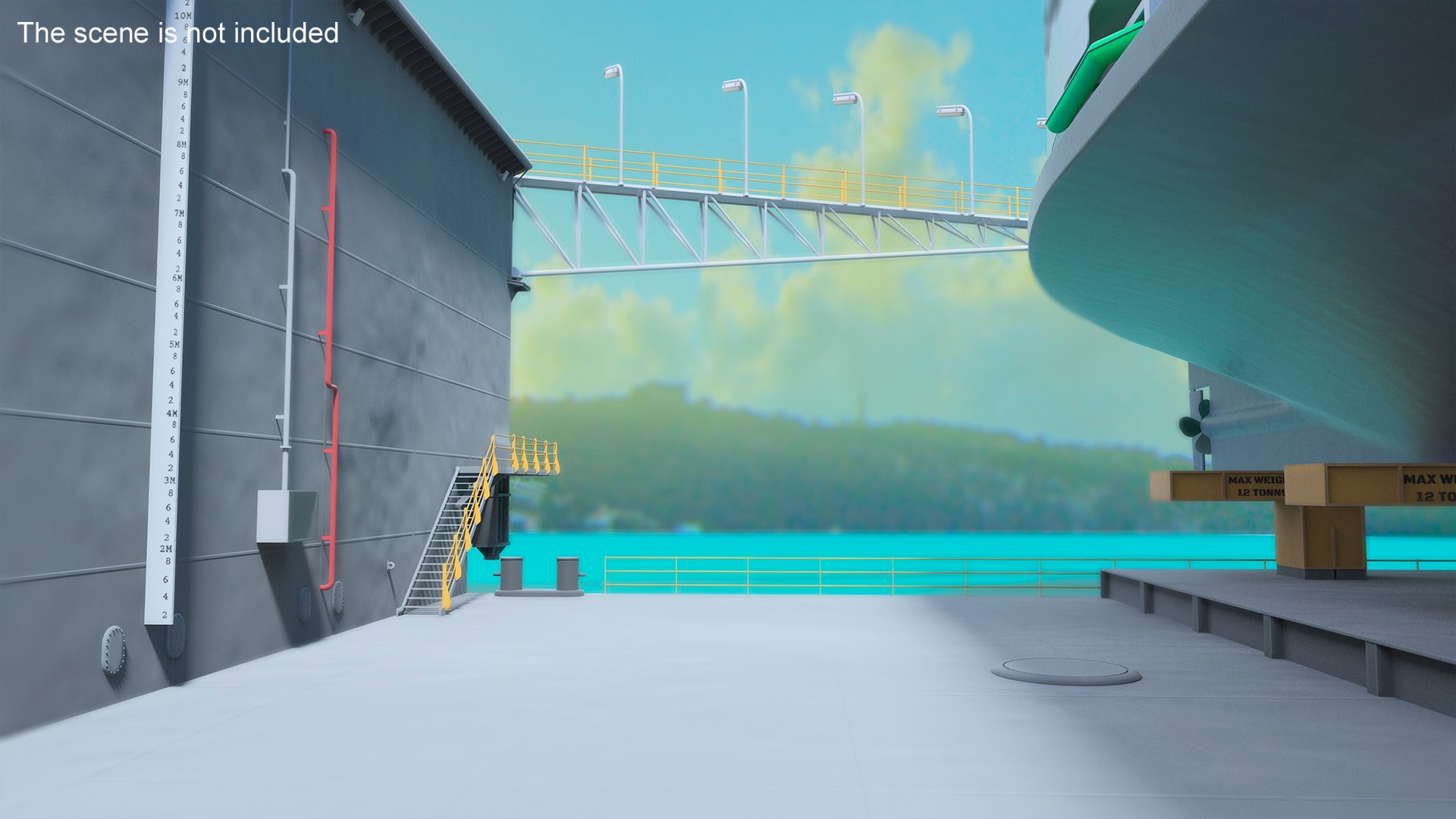 Large Ship in Floating Drydock 3D model - TurboSquid 2130186