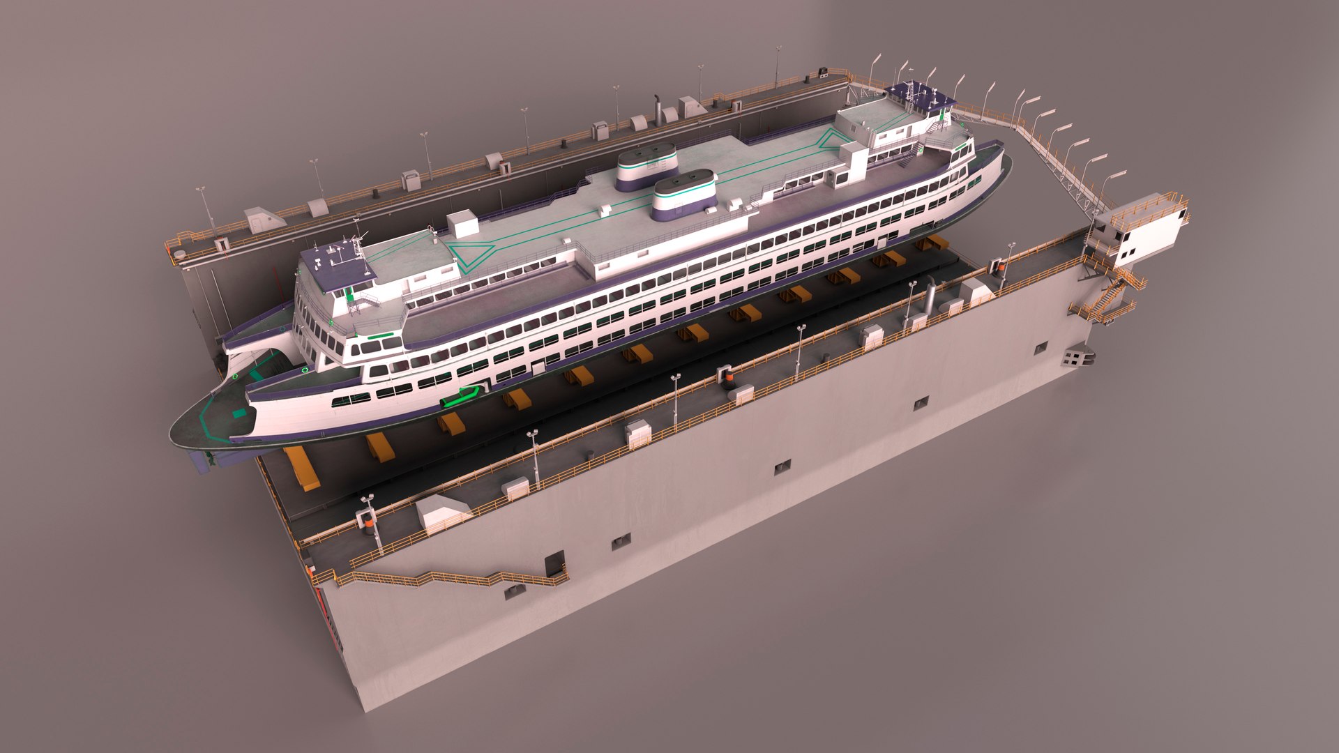 Large Ship in Floating Drydock 3D model - TurboSquid 2130186