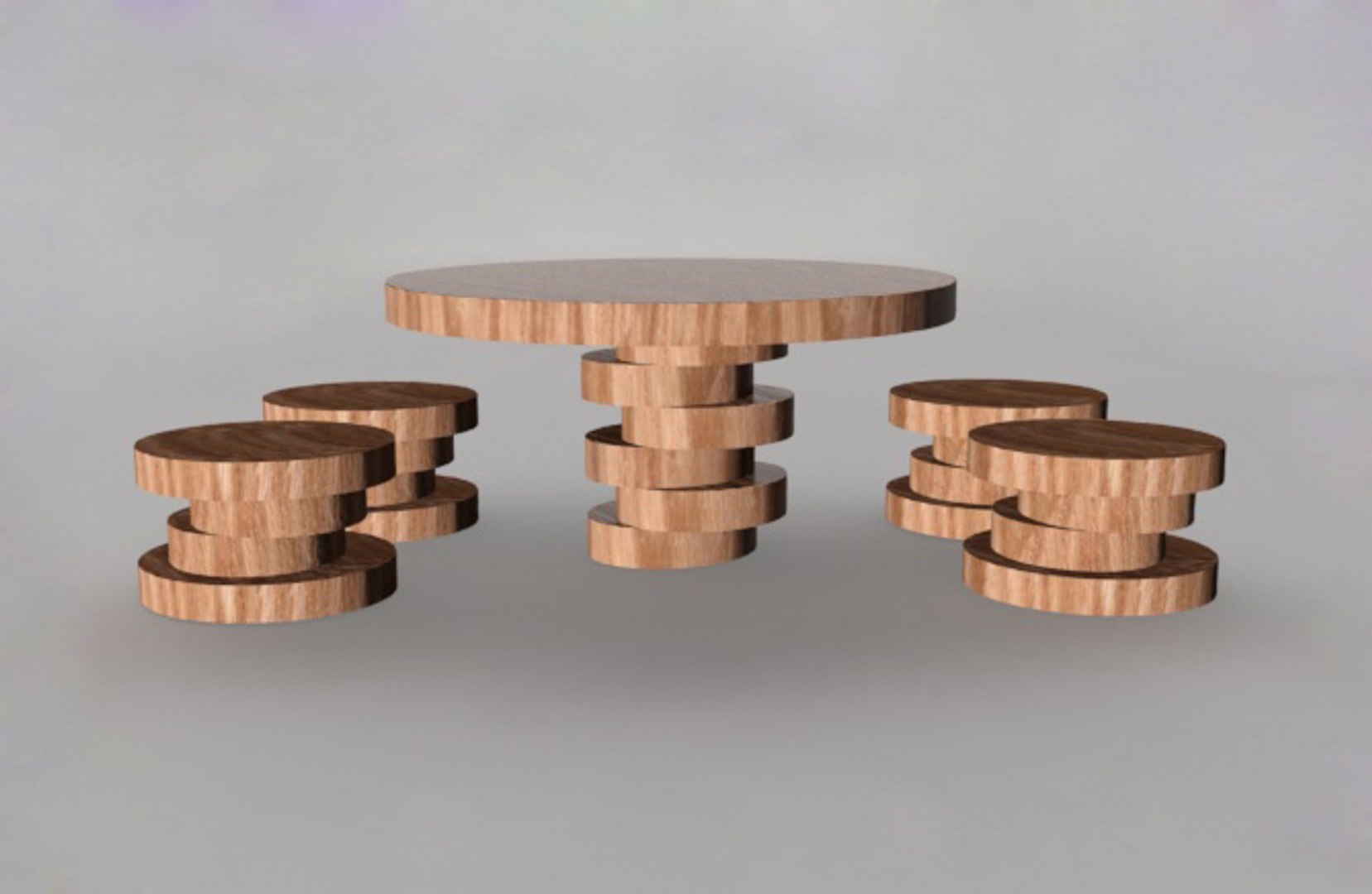 3ds max table chairs wood