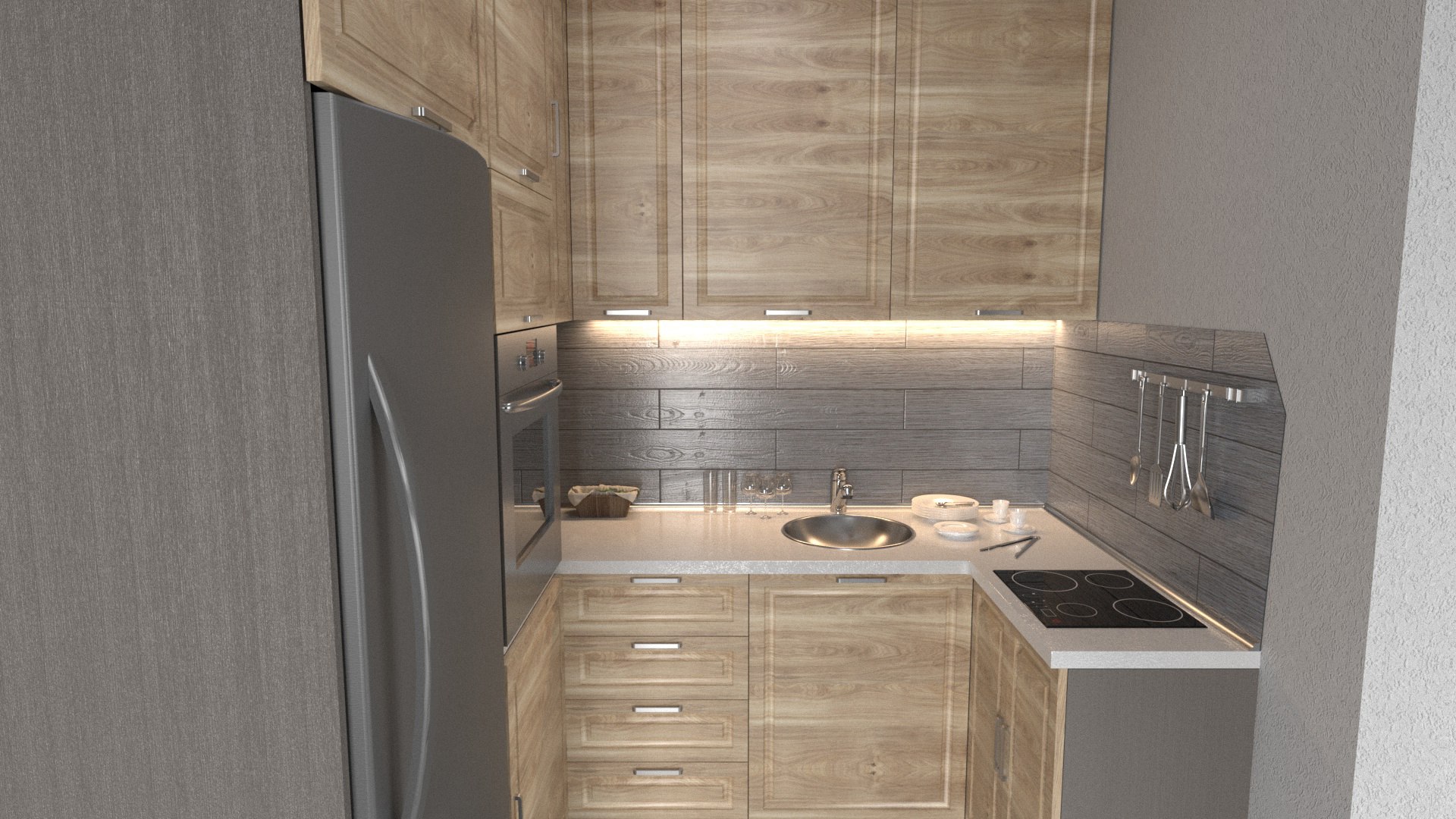 Kitchen Rendered Corona Scene 3D Model - TurboSquid 1514611