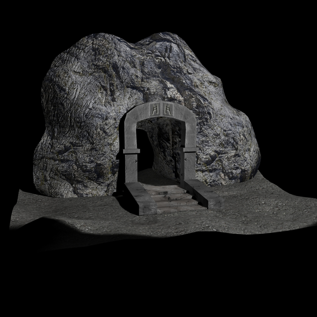 3d fantasy cave entrance model