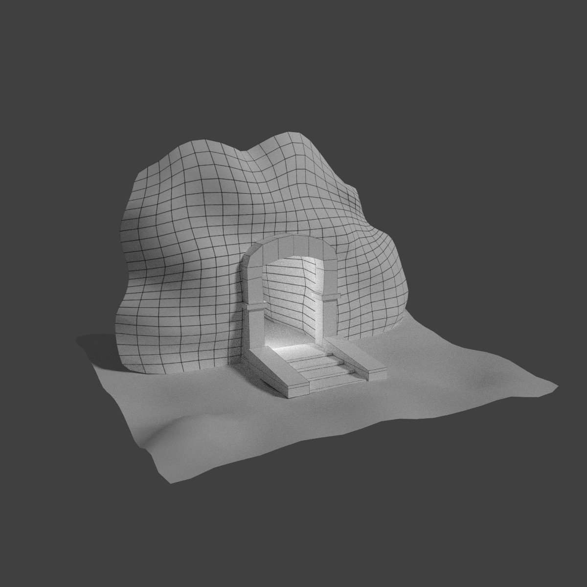 3d fantasy cave entrance model