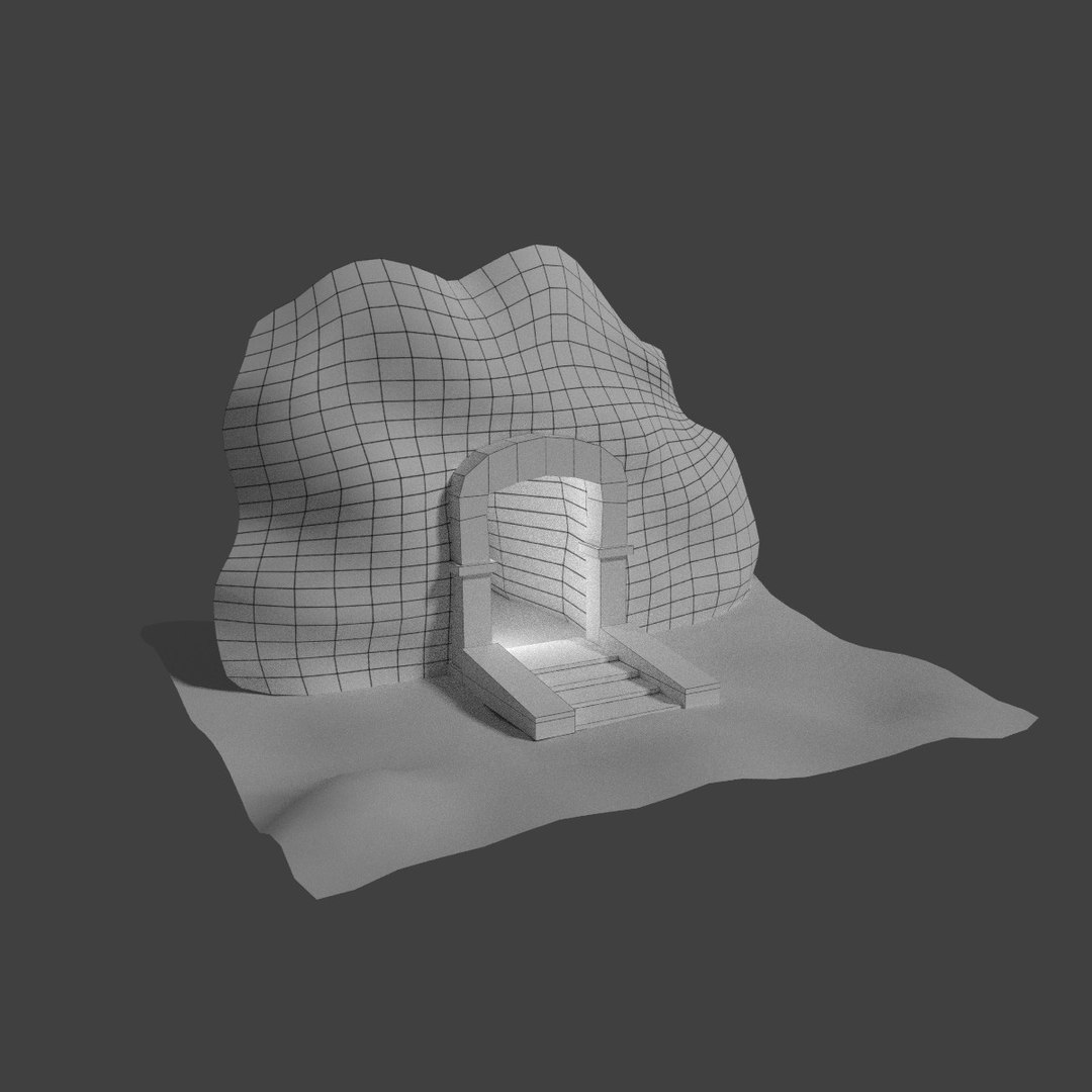 3d Fantasy Cave Entrance Model