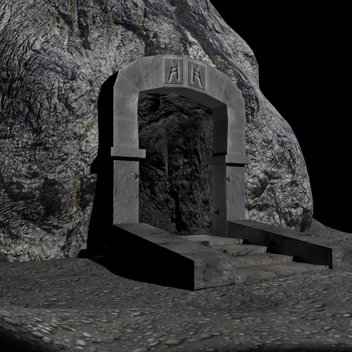3d fantasy cave entrance model