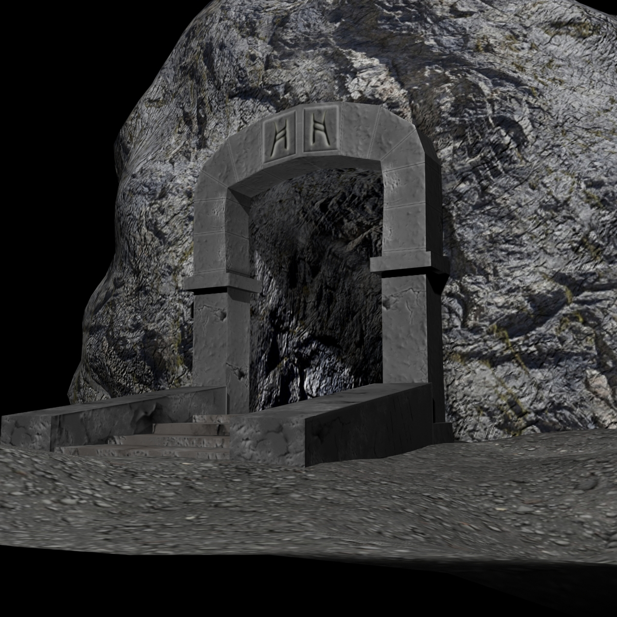 3d fantasy cave entrance model