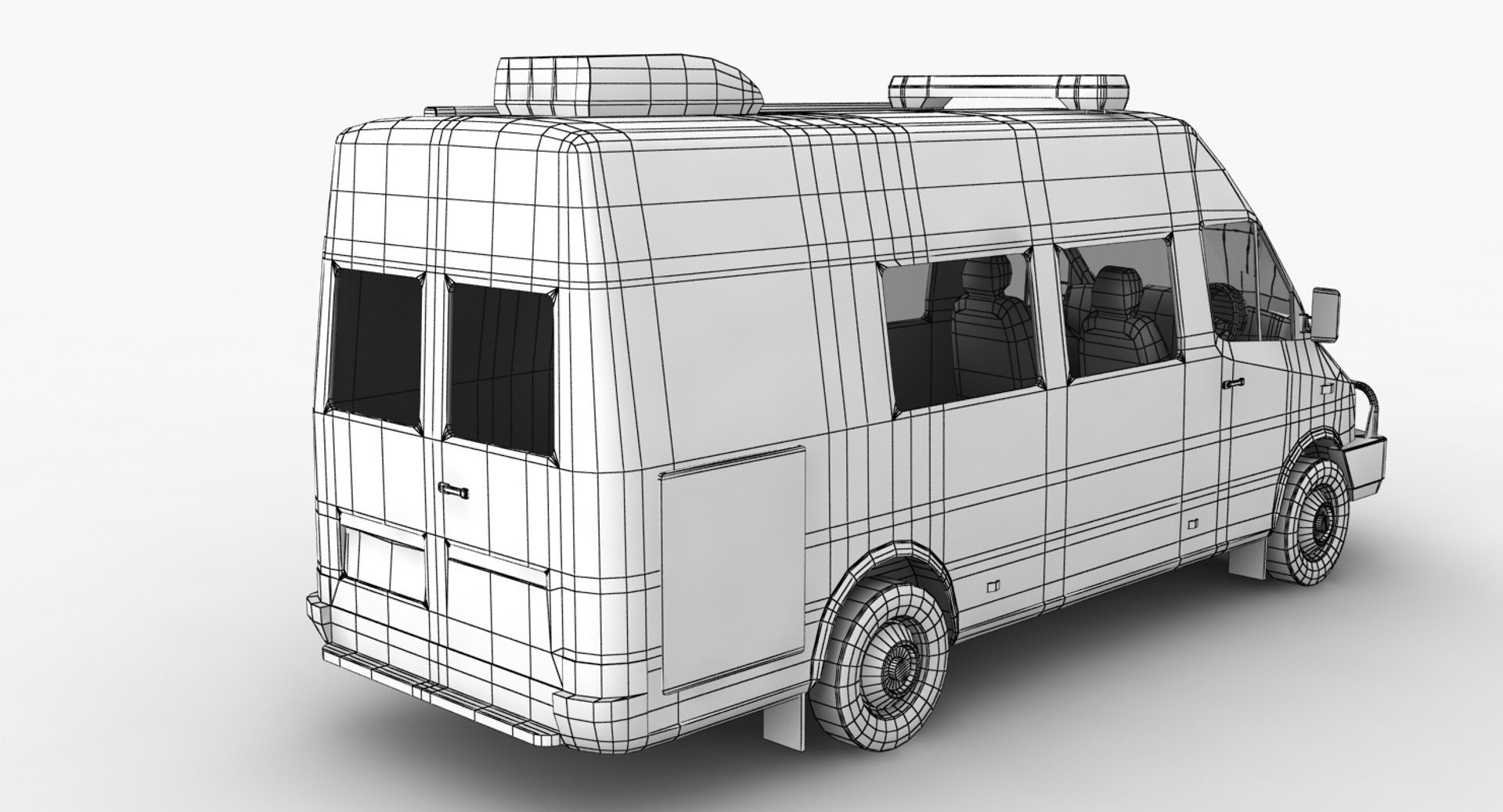 3d model mercedes sprinter fighting